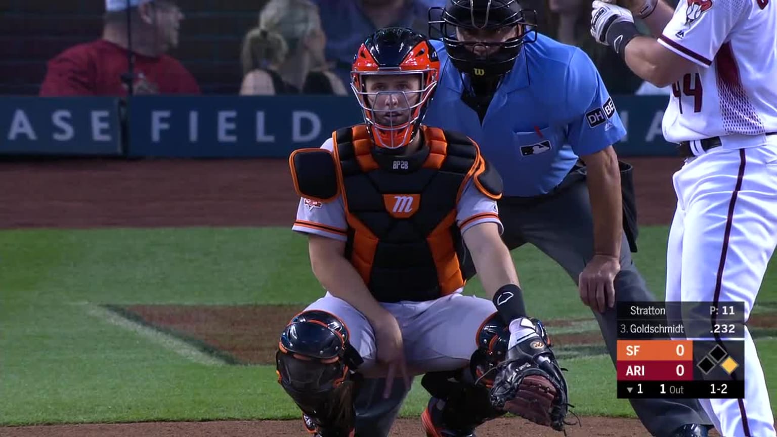 Chris Stratton Ball In Dirt to Paul Goldschmidt | 04/18/2018 | Athletics