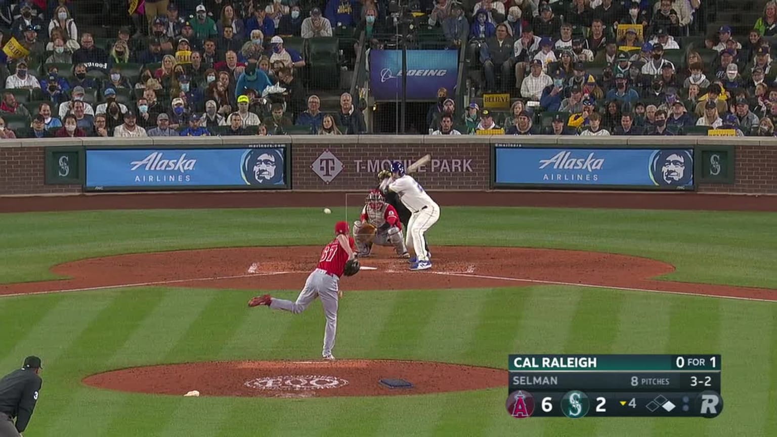 Sam Selman Foul to Cal Raleigh | 10/03/2021 | Los Angeles Dodgers