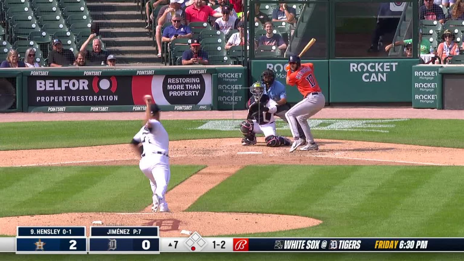 David Hensley flies out to right fielder Willi Castro. | 09/14/2022 ...