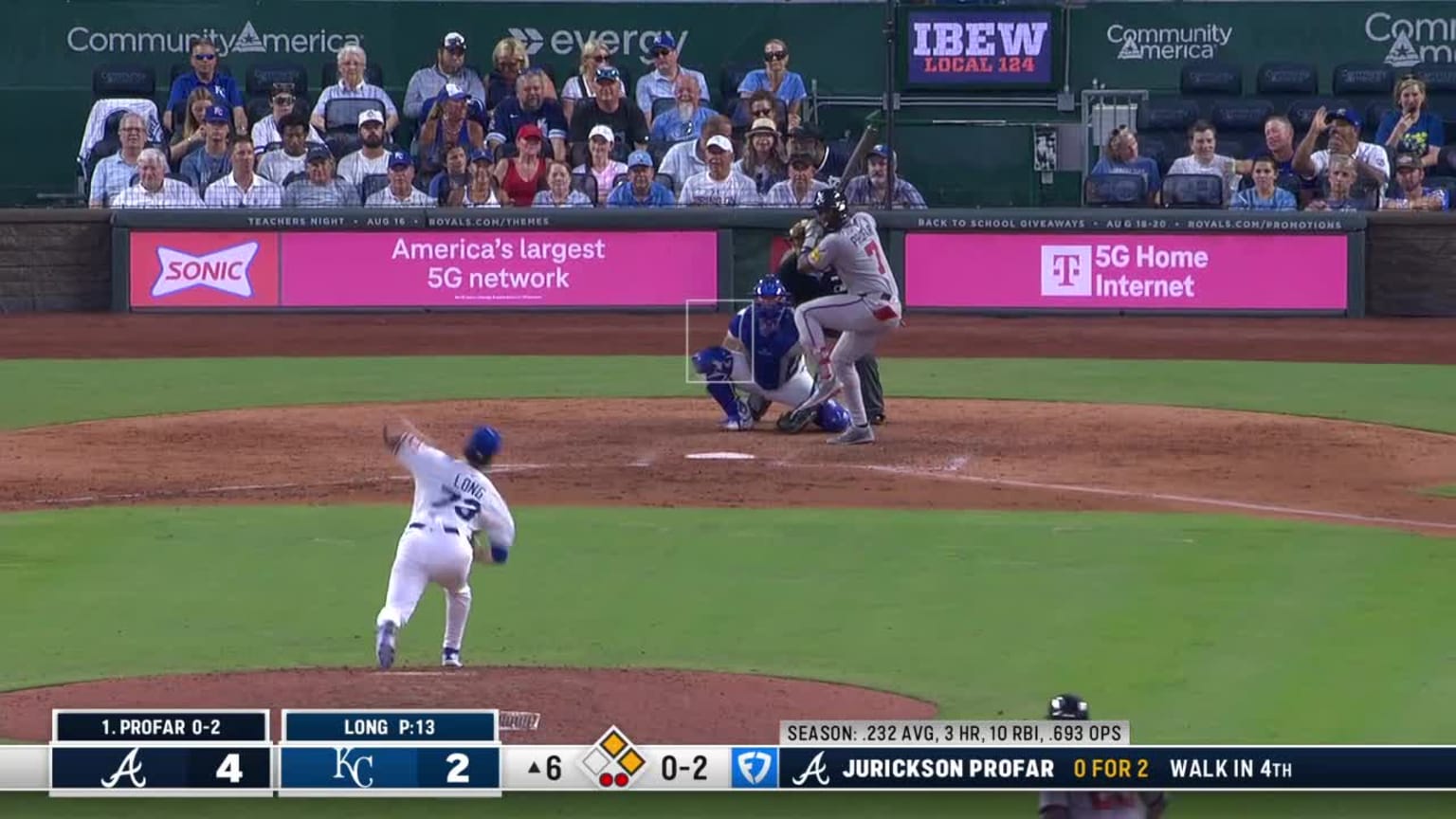 Jurickson Profar flies out to center fielder Kyle Isbel. | 07/28/2025 | MLB.com