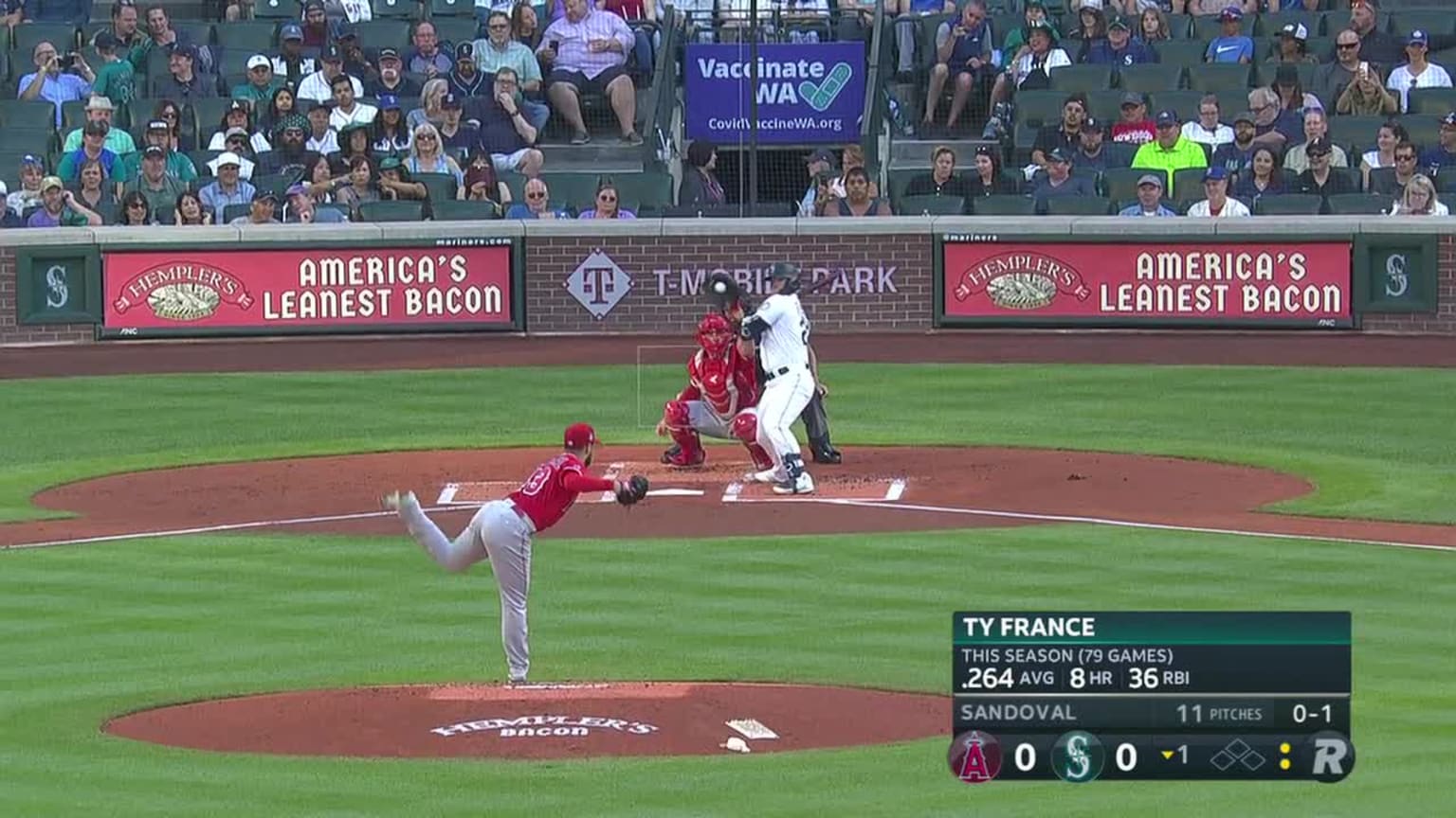 Patrick Sandoval Ball to Ty France | 07/10/2021 | Philadelphia Phillies