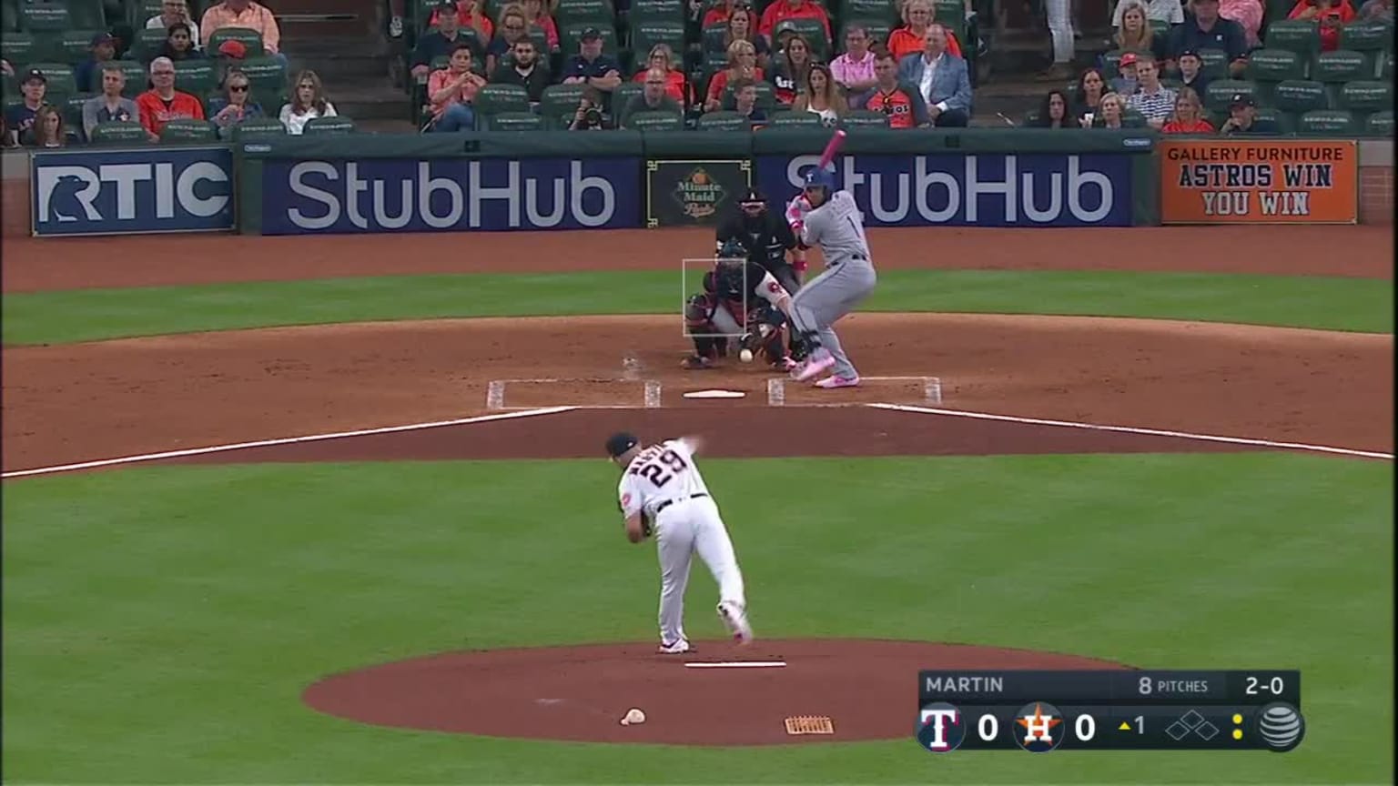 Corbin Martin Called Strike to Elvis Andrus | 05/12/2019 | MLB.com