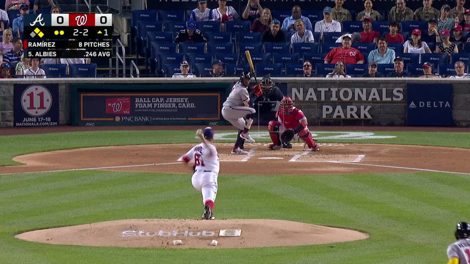 Ozzie Albies strikes out swinging. | 06/13/2022 | New York Yankees