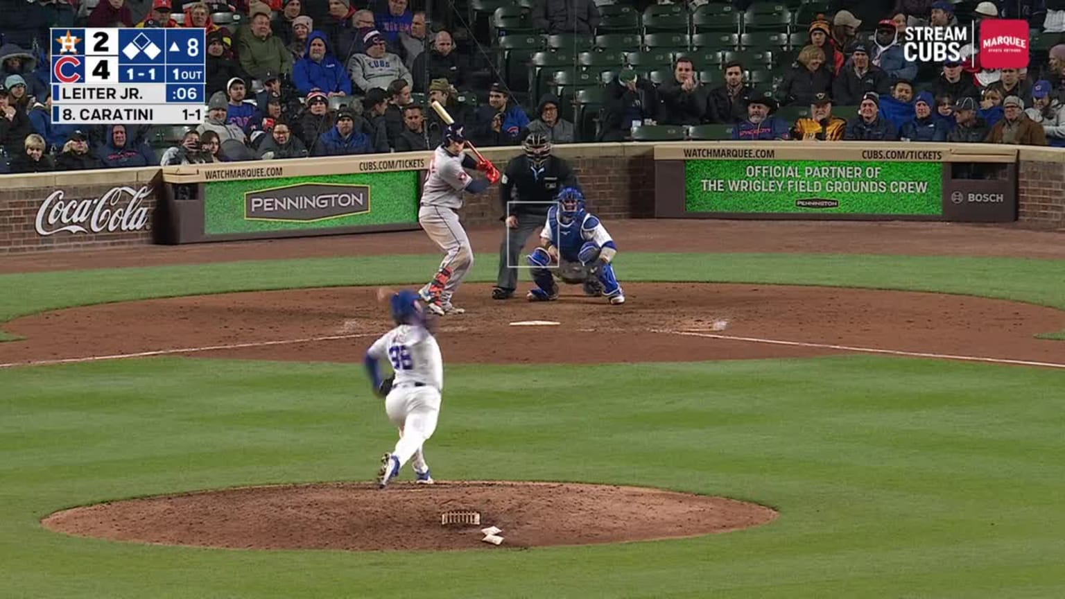 Victor Caratini lines out to third baseman Christopher Morel. | 04/24/2024 | MLB.com
