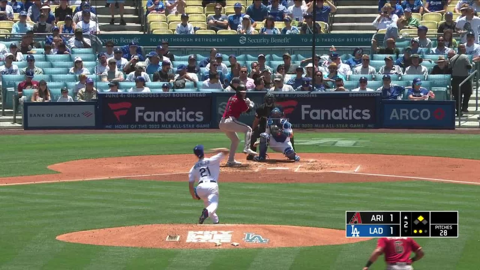 Alek Thomas grounds out, first baseman Freddie Freeman to pitcher ...