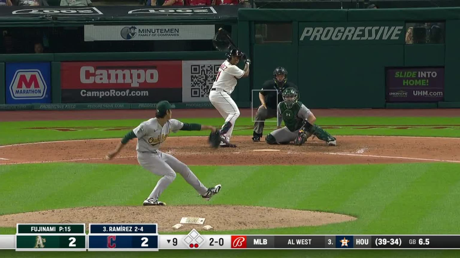 Jose Ramirez grounds out, second baseman Tony Kemp to first baseman Carlos Perez. | 06/20/2023 ...