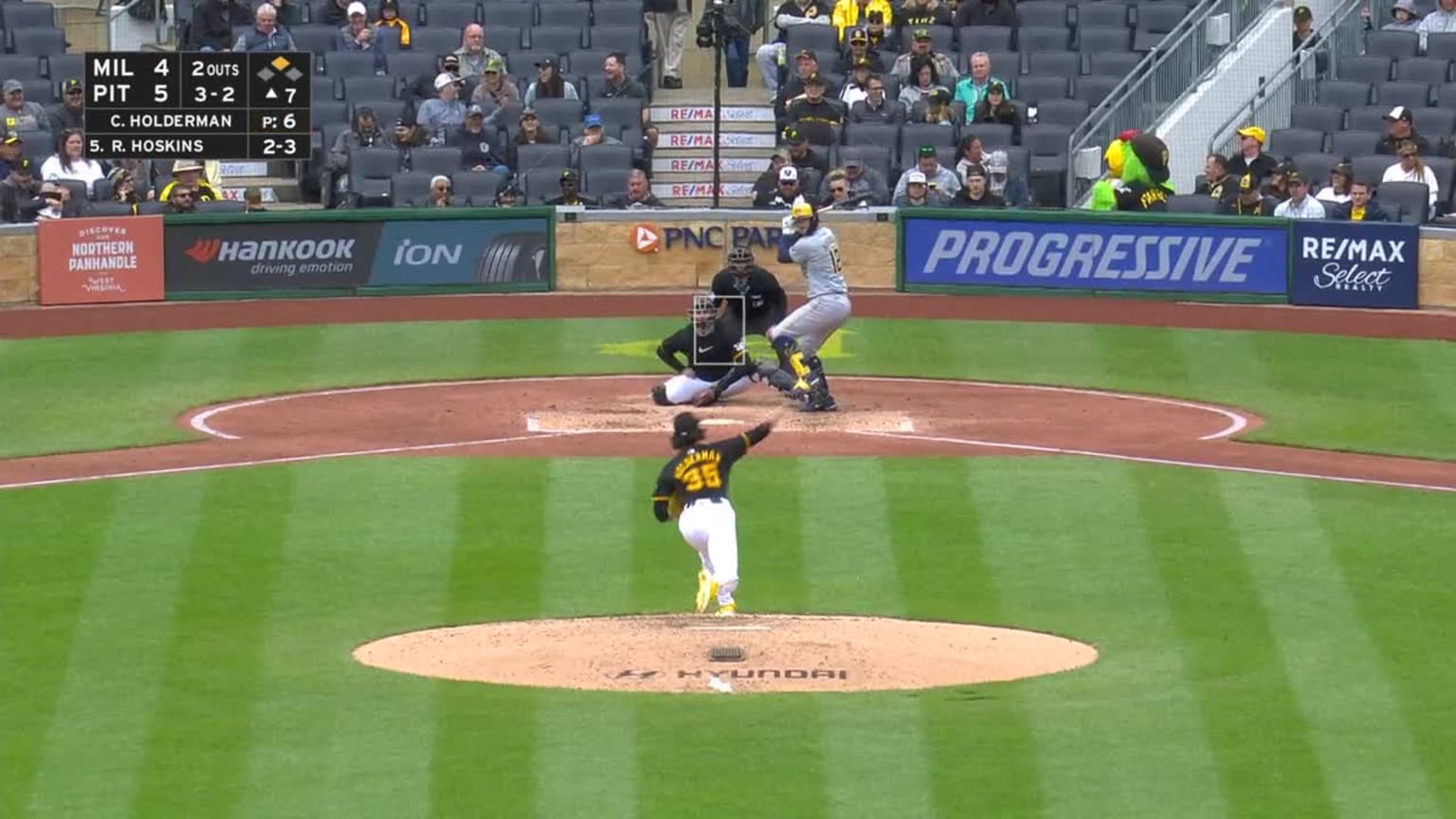 Rhys Hoskins singles on a ground ball to third baseman Jared Triolo ...