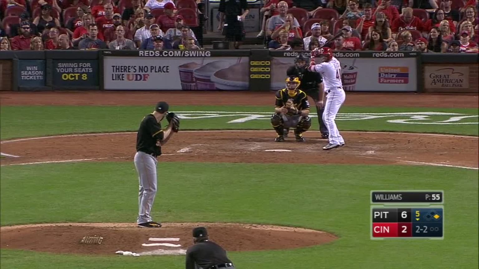 Tyler Holt singles on a line drive to right fielder Josh Bell. Steve ...