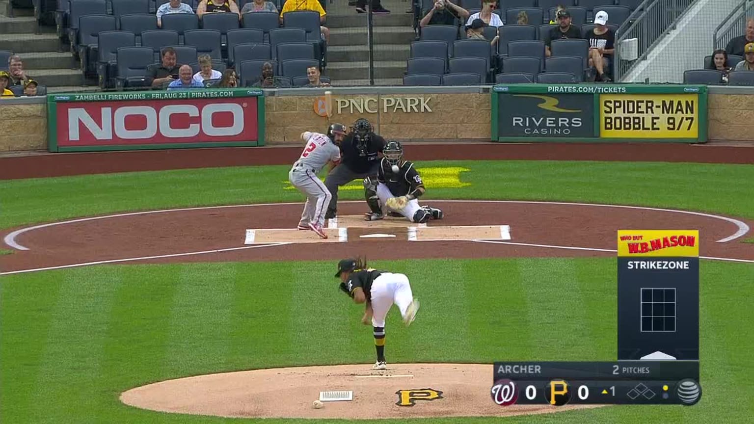 Chris Archer Ball to Adam Eaton | 08/20/2019 | Baltimore Orioles