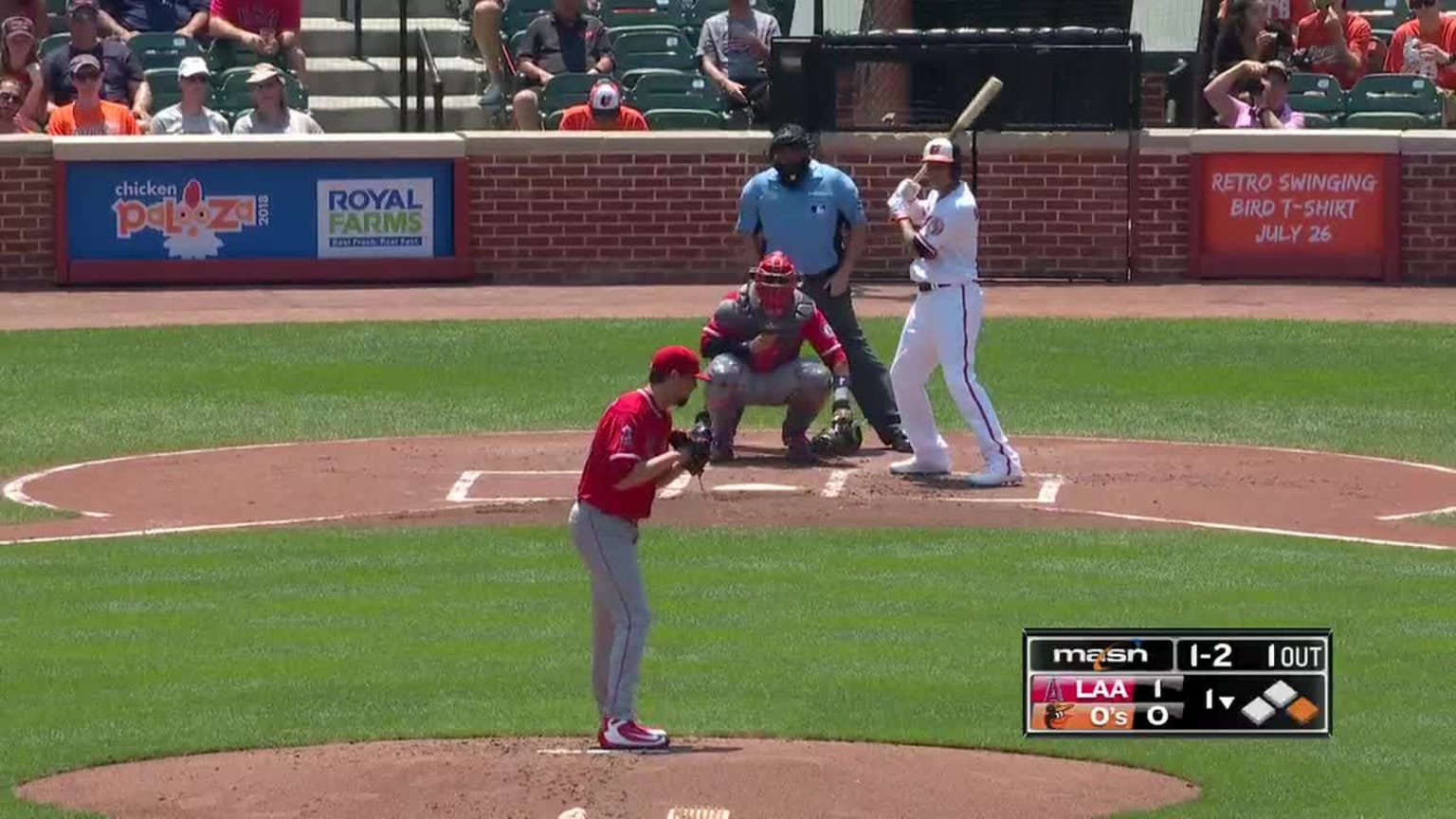 Manny Machado grounds into a double play, third baseman David Fletcher ...