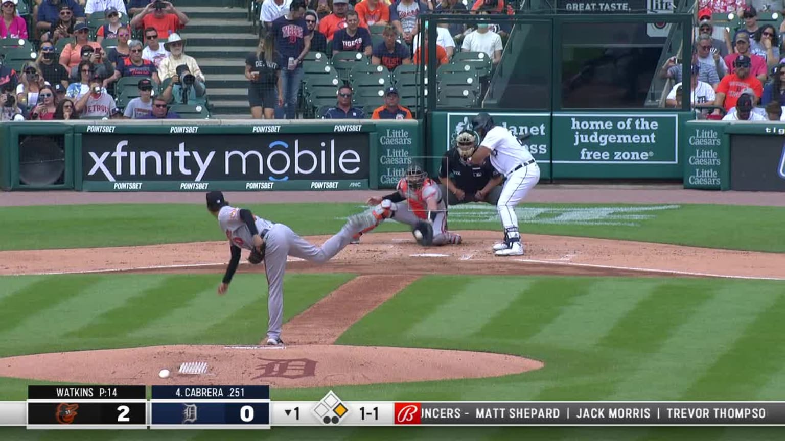 Spenser Watkins Bola mala to Miguel Cabrera | 01/08/2021 | Los Mets de ...