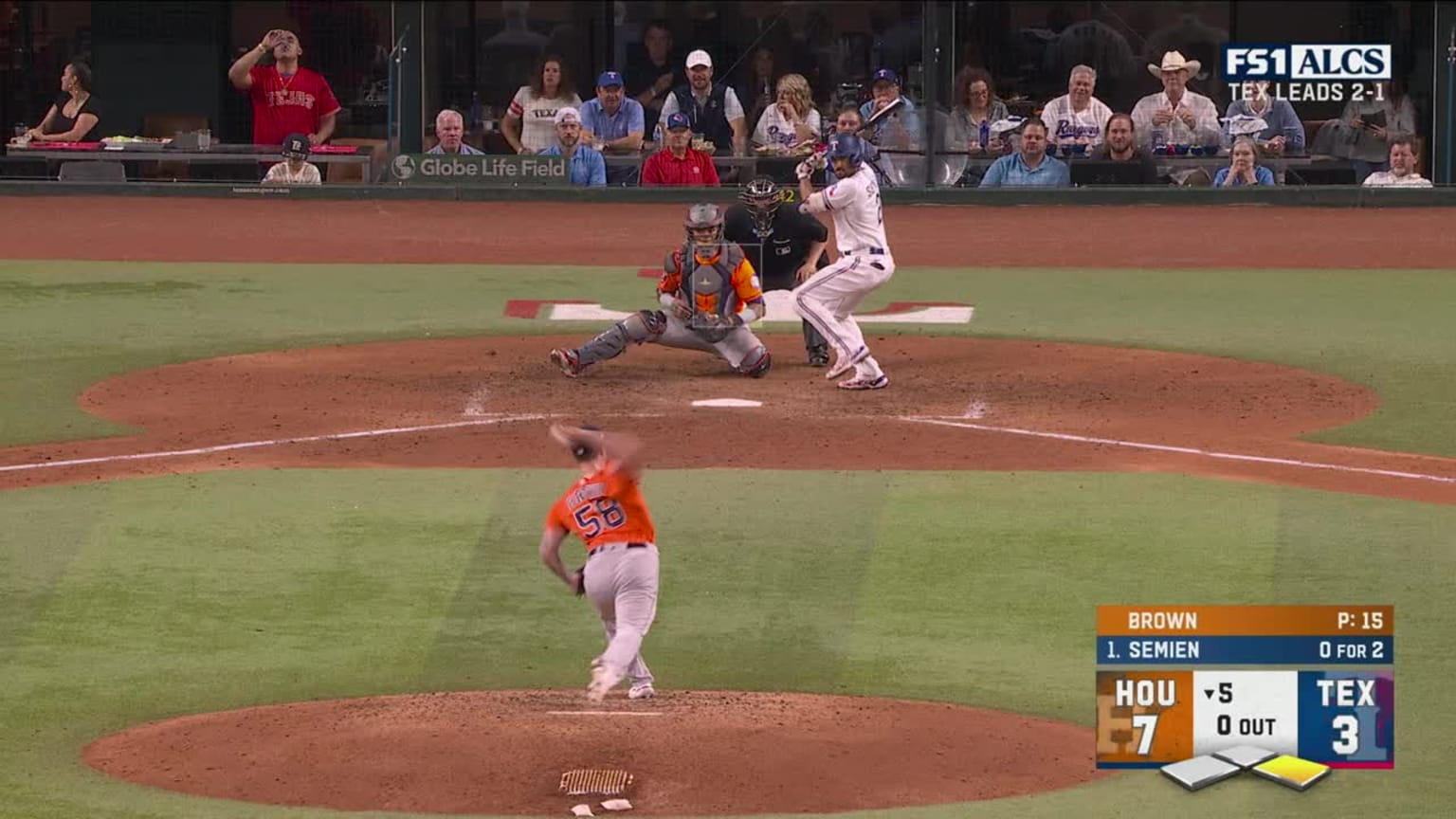 Marcus Semien singles on a line drive to right fielder Kyle Tucker ...