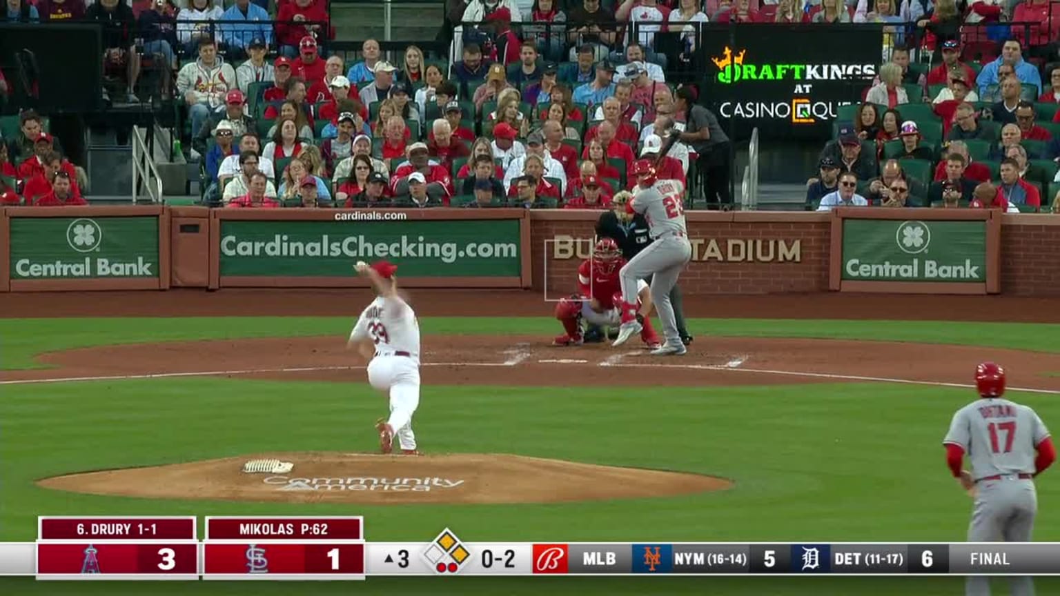 Brandon Drury flies out to left fielder Alec Burleson. | 05/03/2023 ...