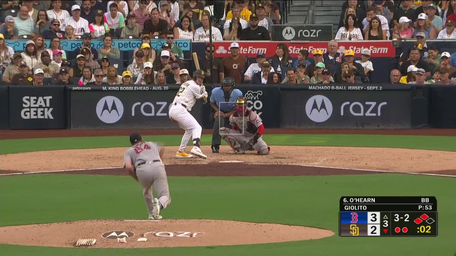 Ryan O'Hearn flies out to left fielder Roman Anthony. | 08/09/2025 | MLB.com
