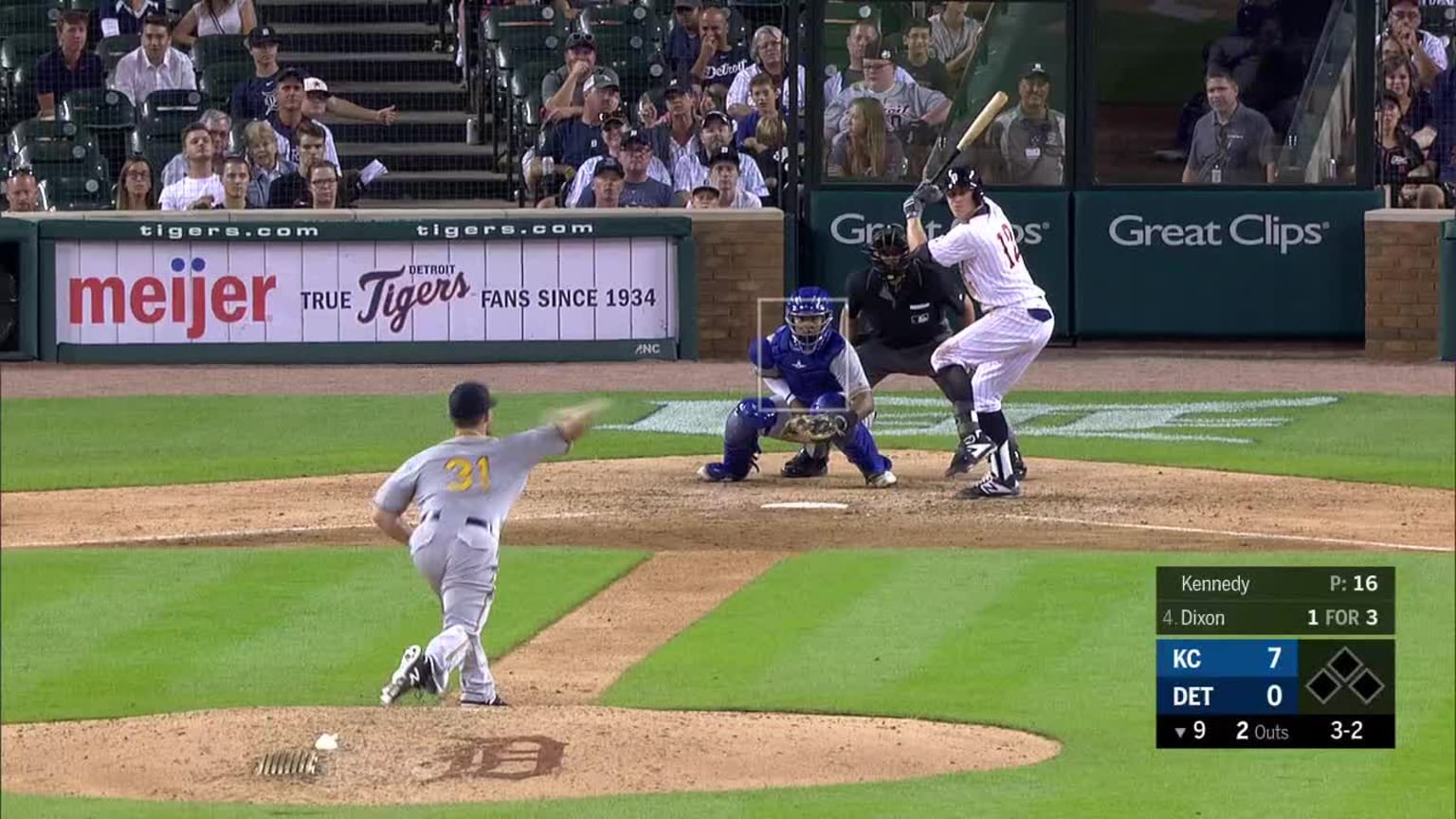 Brandon Dixon singles on a line drive to right fielder Hunter Dozier ...