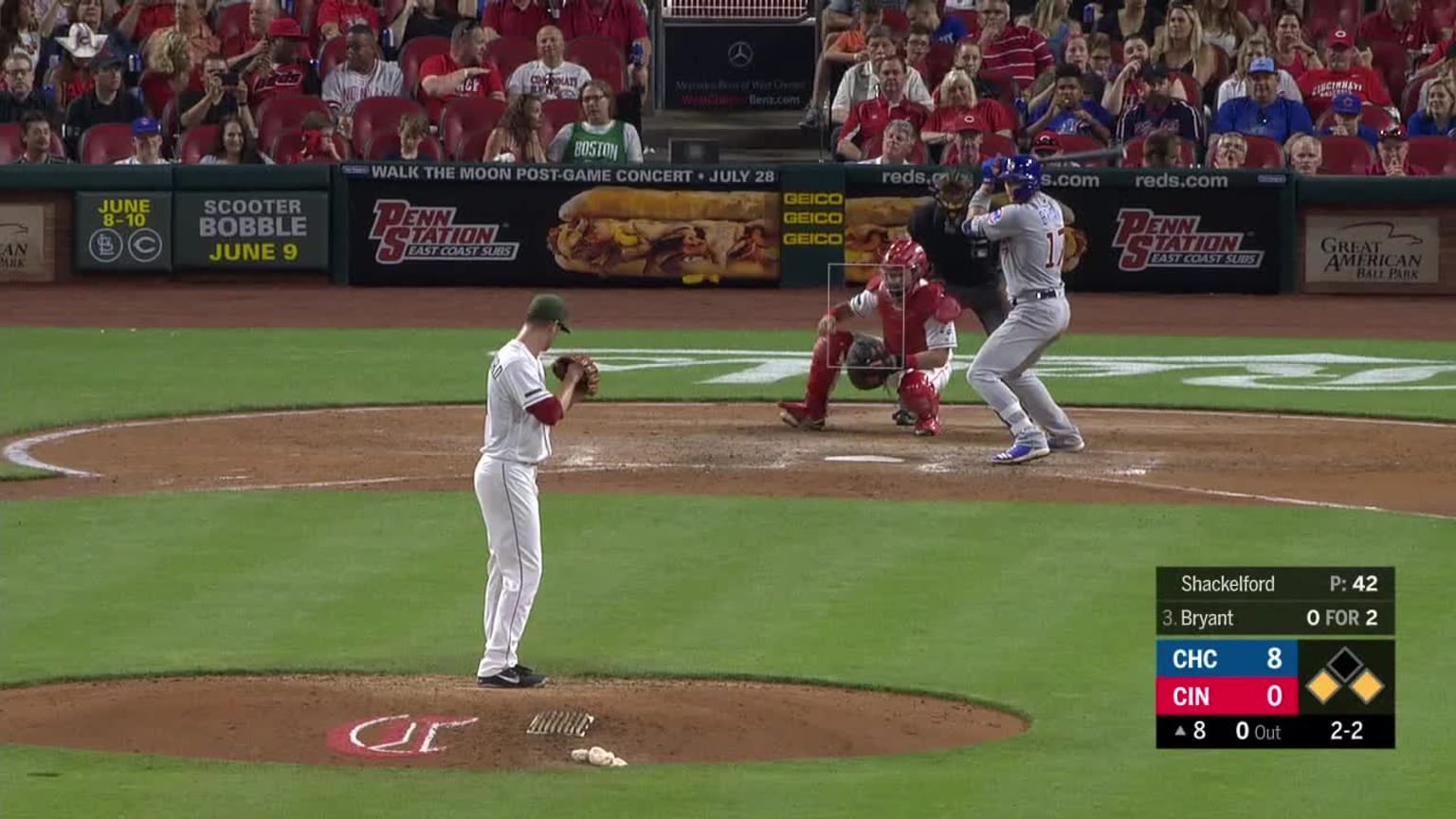 Kevin Shackelford Ball In Dirt to Kris Bryant | 05/19/2018 | Chicago Cubs