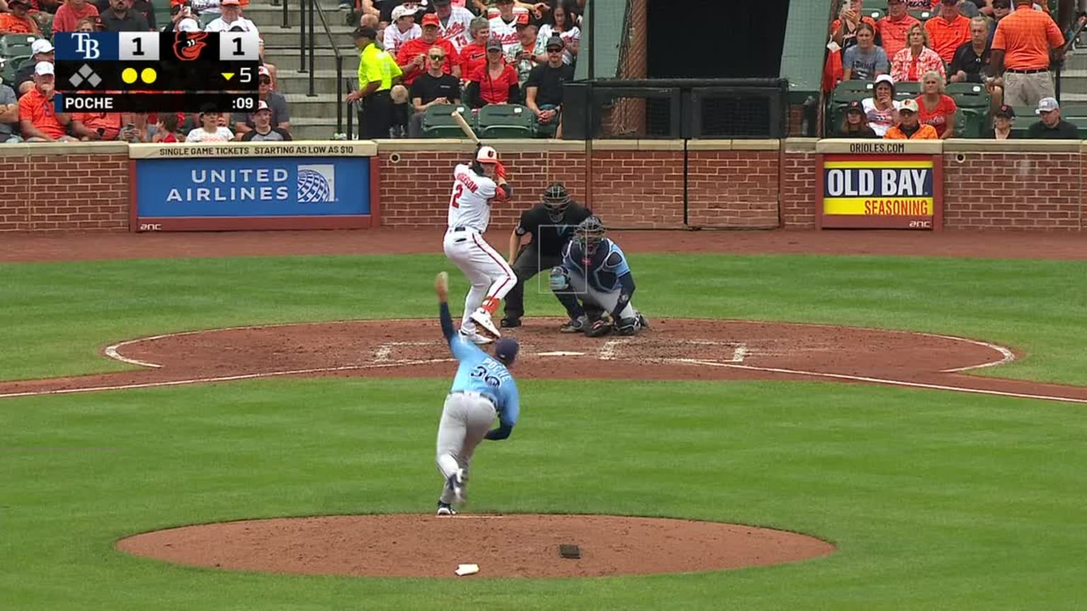 Colin Poche Foul to Gunnar Henderson | 09/17/2023 | MLB.com