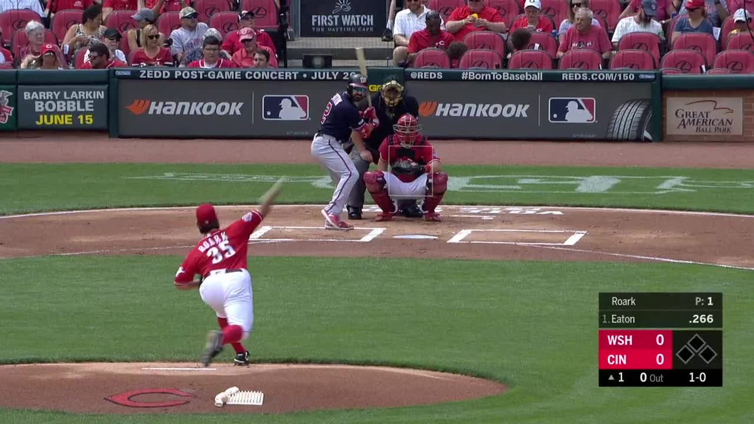 Tanner Roark Strike cantado to Adam Eaton | 01/06/2019 | Los Mets de ...