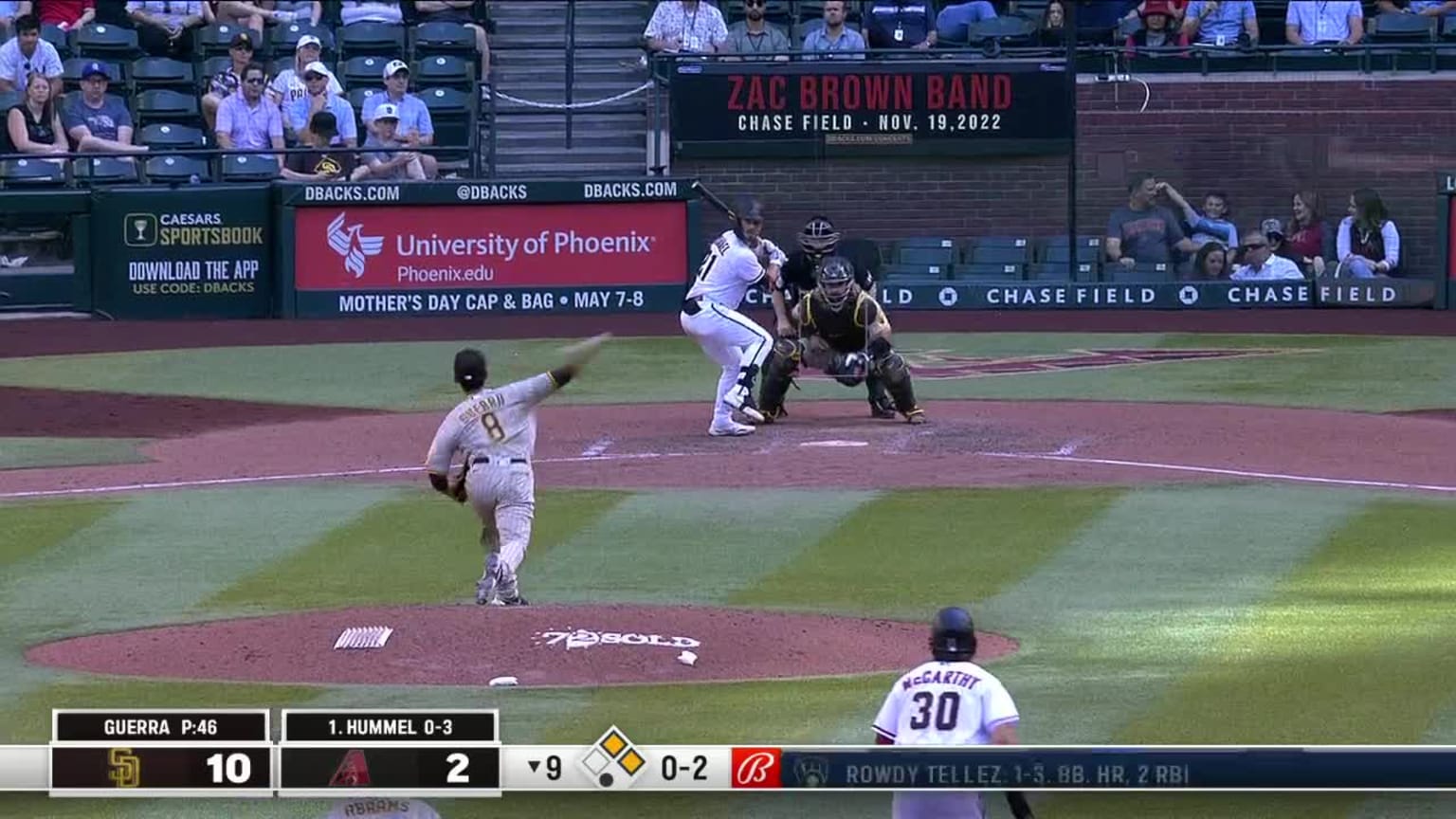 Cooper Hummel homers (1) on a fly ball to center field. Jake McCarthy ...