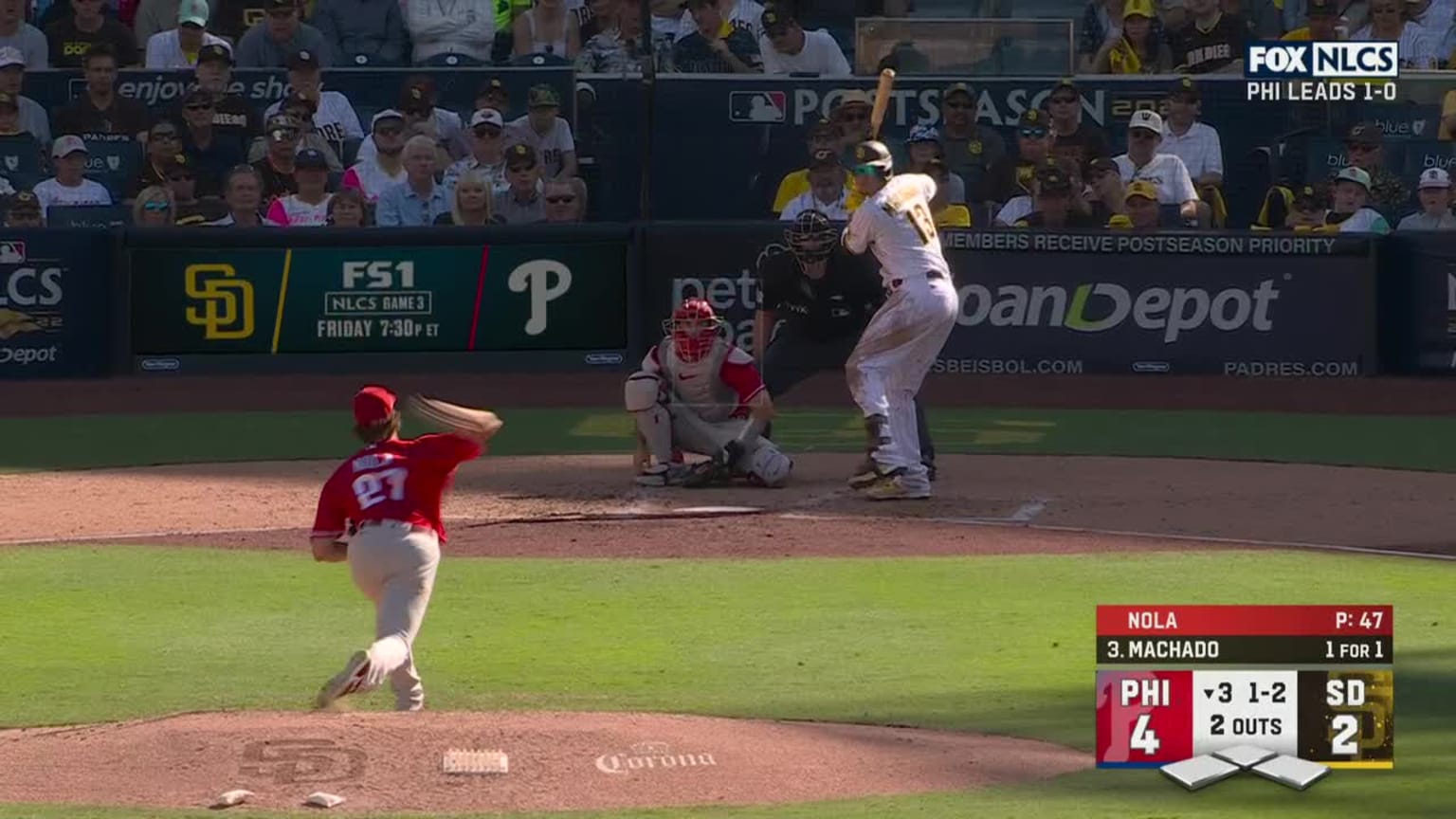 Manny Machado strikes out swinging. | 10/19/2022 | Philadelphia Phillies