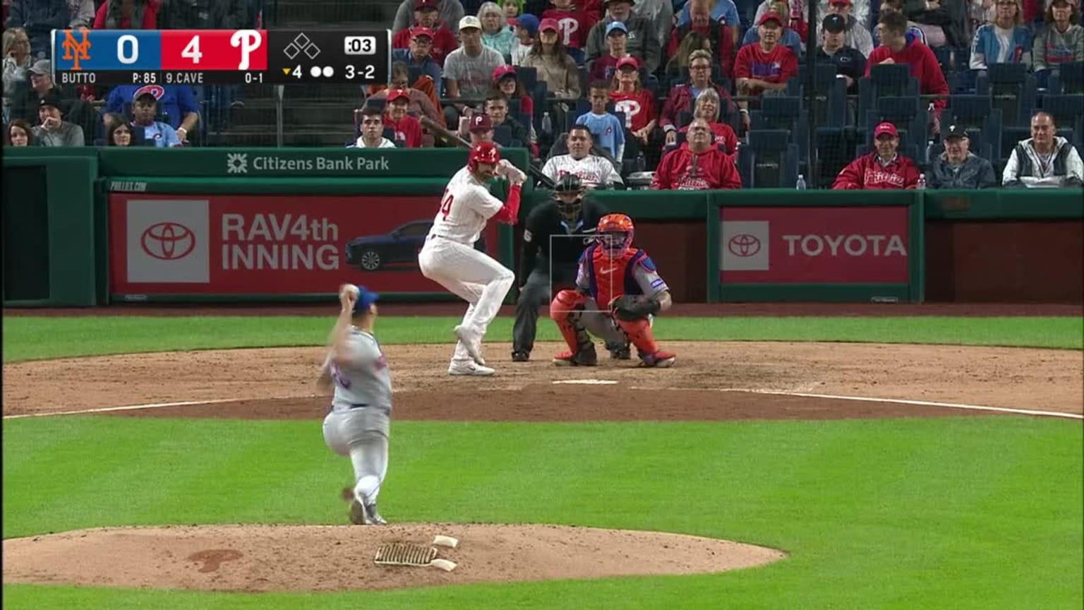 Jake Cave grounds out, first baseman Mark Vientos to pitcher Jose Butto ...