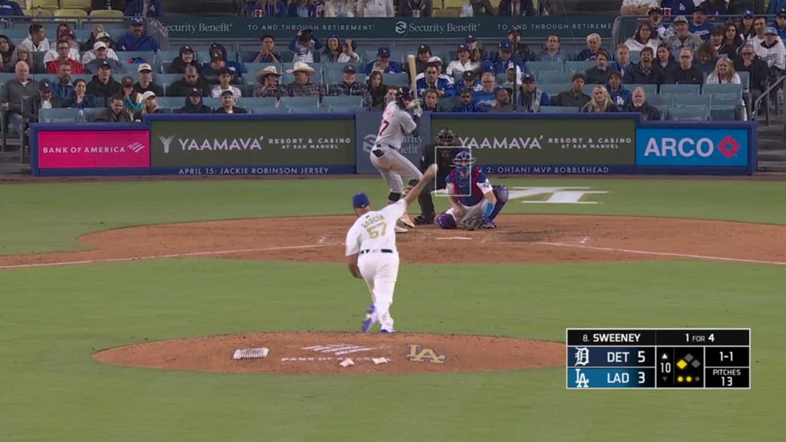 Trey Sweeney grounds out to first baseman Freddie Freeman. | 03/28/2025 | MLB.com