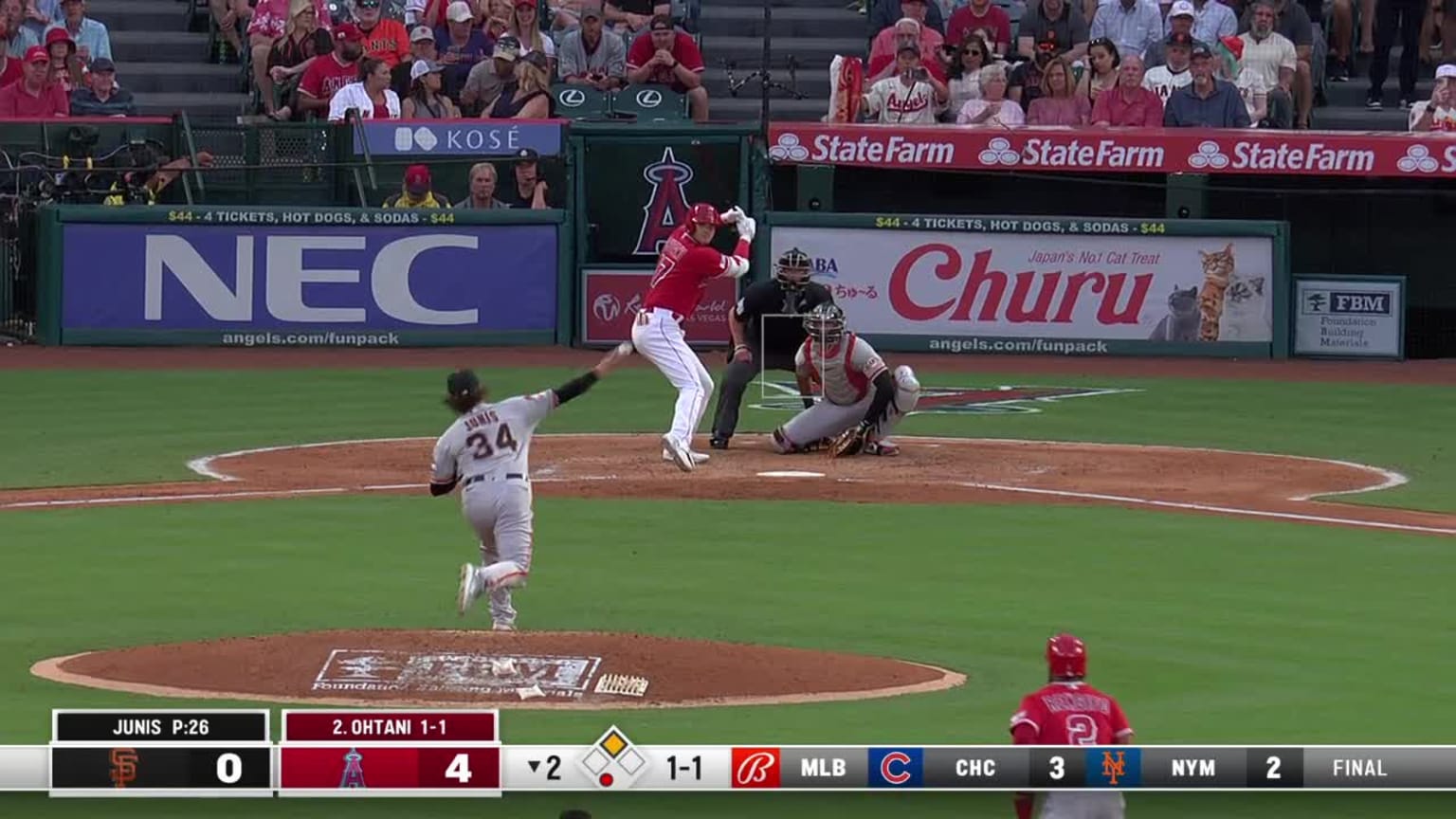 Shohei Ohtani flies out to center fielder AJ Pollock. Luis Rengifo to ...