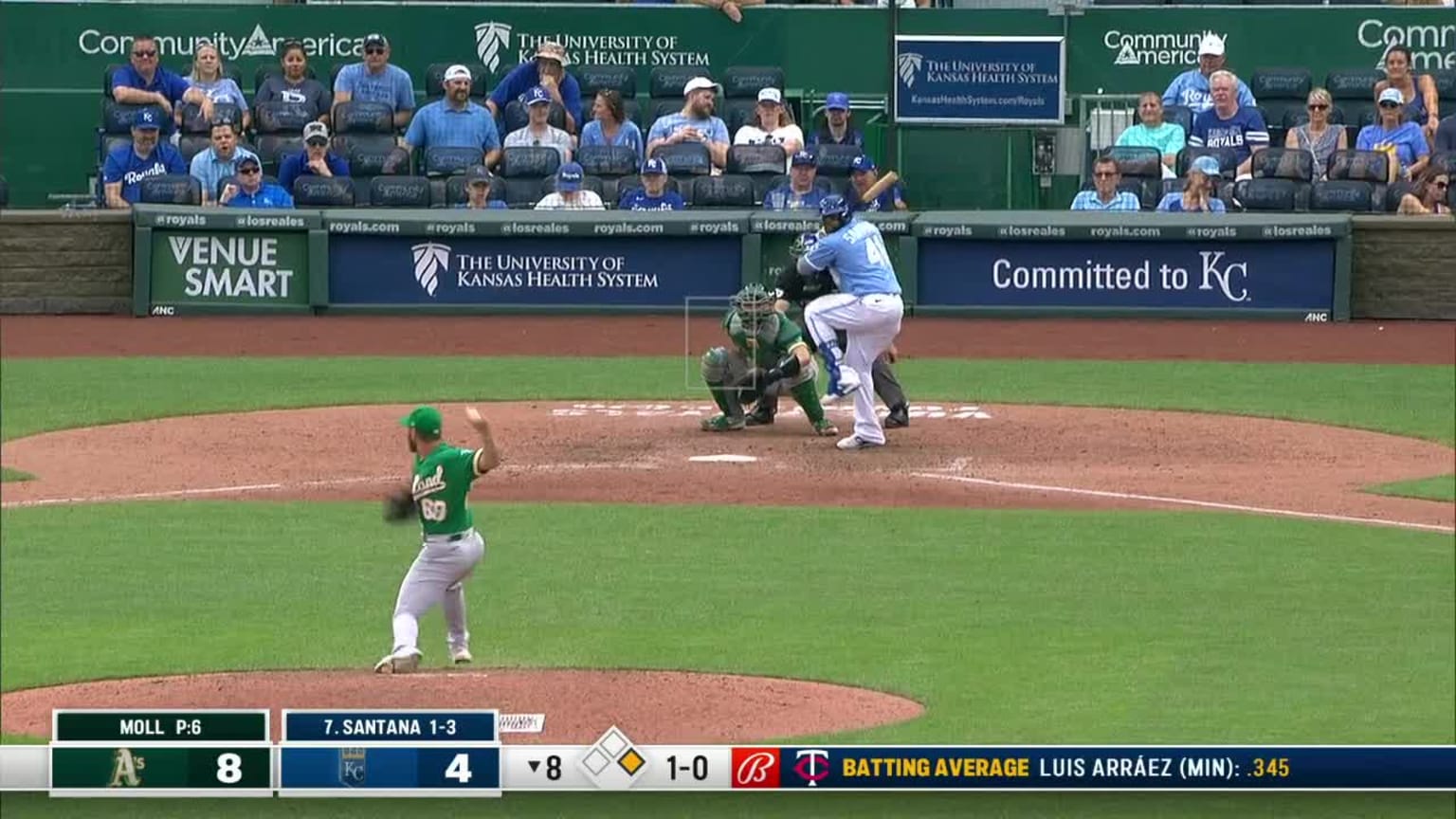 Sam Moll Ball to Carlos Santana | 06/25/2022 | MLB.com