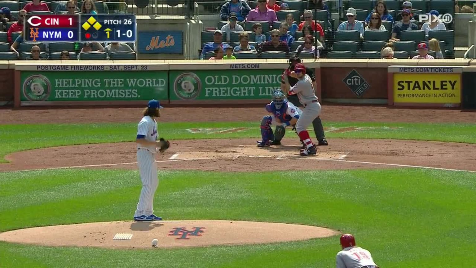 Jacob deGrom Ball to Adam Duvall | 09/10/2017 | New York Yankees