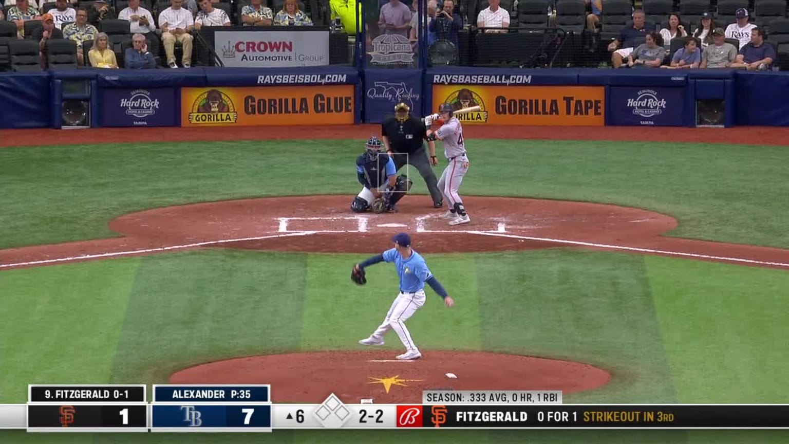 Tyler Fitzgerald doubles (2) on a ground ball to left fielder Randy ...