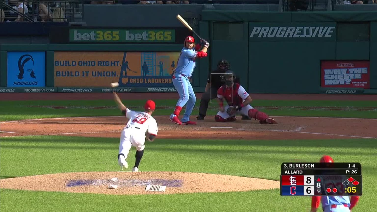 Alec Burleson pops out to shortstop Gabriel Arias. | 06/28/2025 | MLB.com