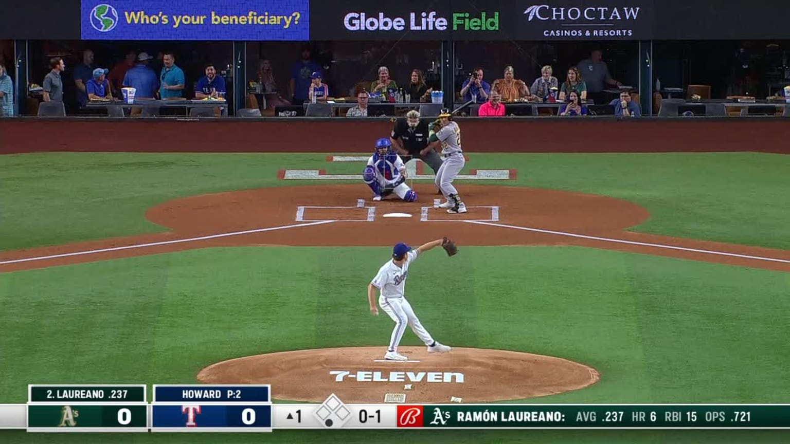 Ramon Laureano batea rodado de out, tercera base Josh H. Smith a ...