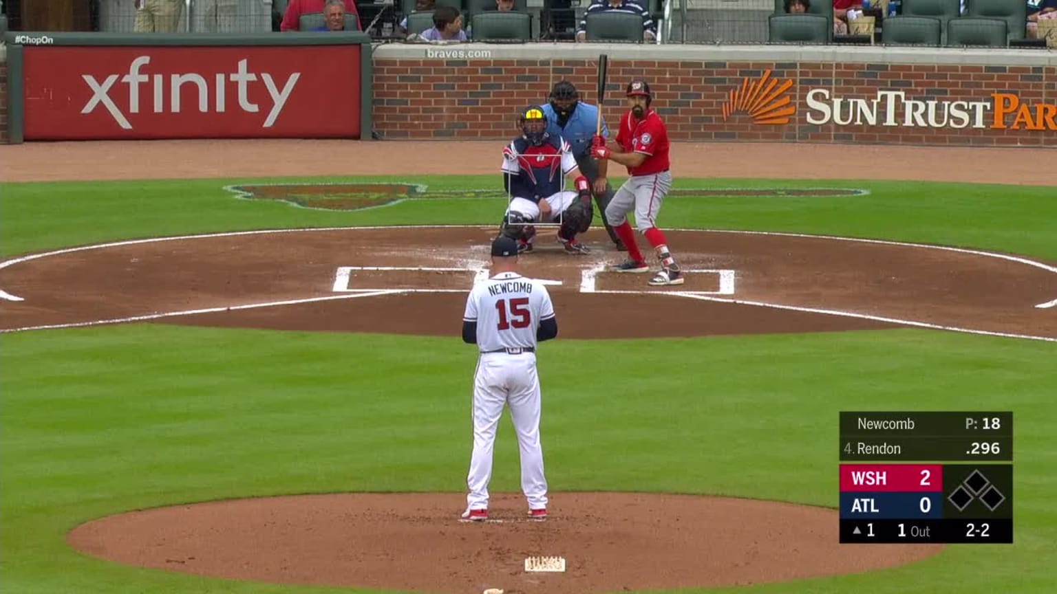 Sean Newcomb Ball to Anthony Rendon | 09/16/2018 | Chicago Cubs