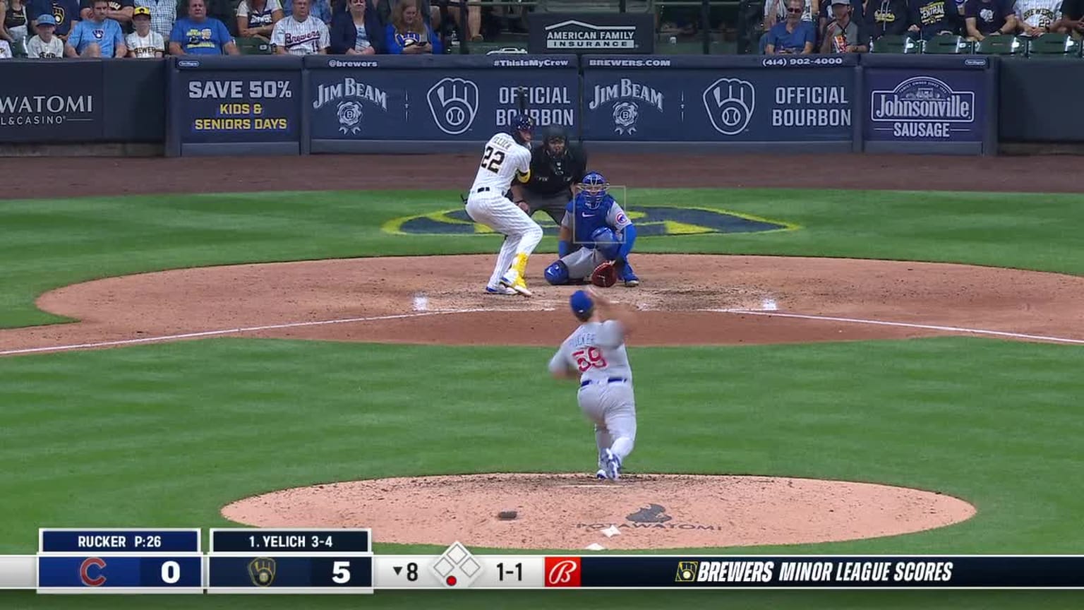 Michael Rucker Foul to Christian Yelich | 08/27/2022 | MLB.com