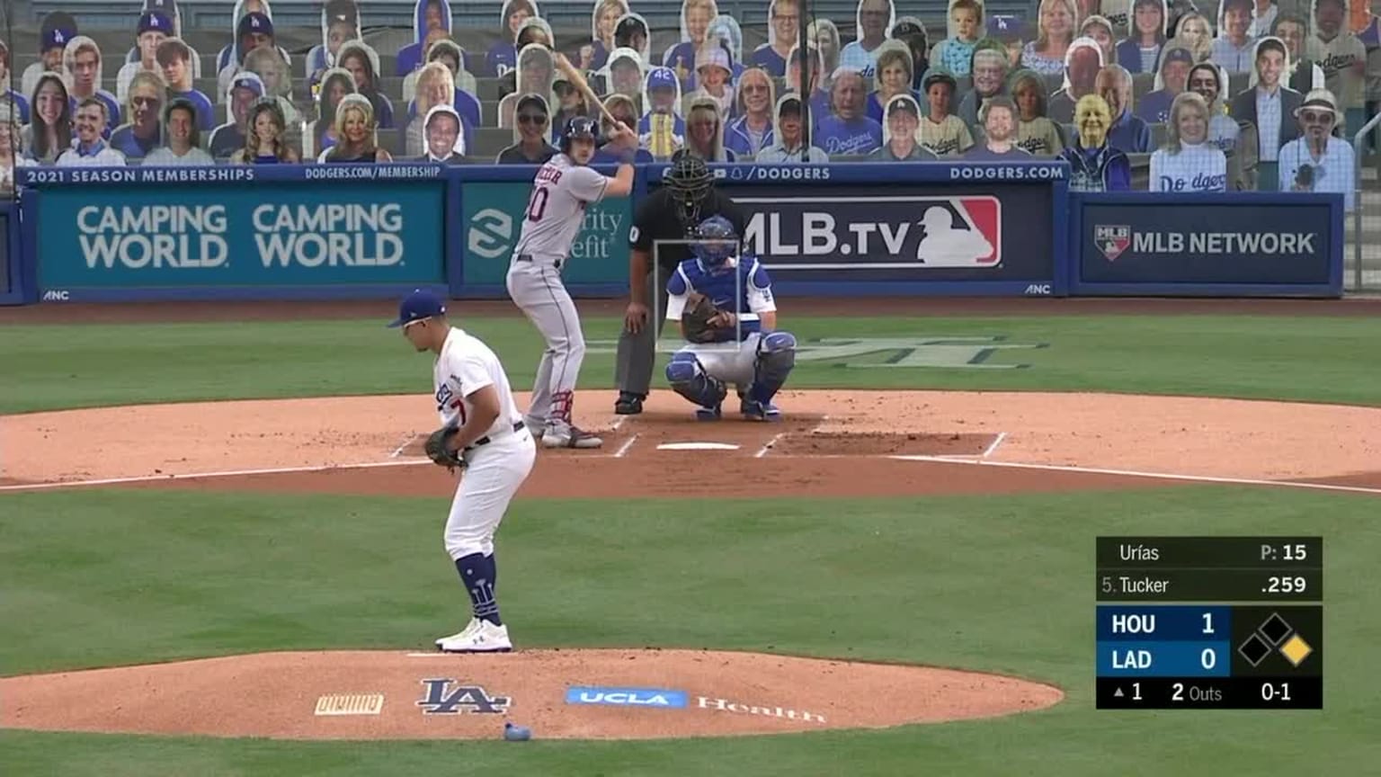 Julio Urias Strike cantado to Kyle Tucker | 12/09/2020 | Los Guardians de Cleveland