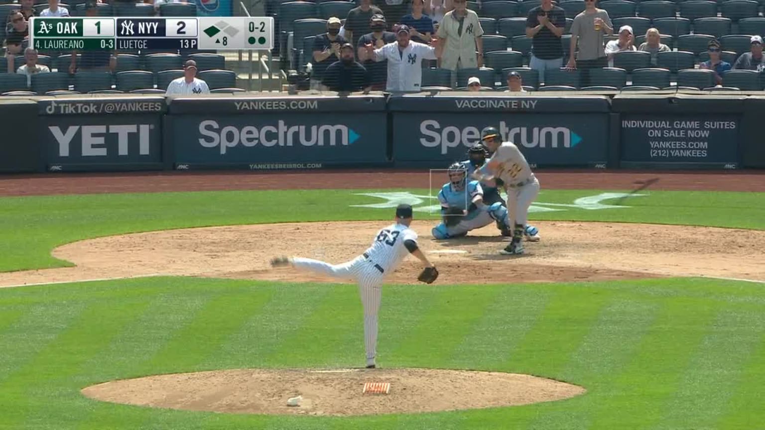 Ramon Laureano flies out to left fielder Clint Frazier. | 06/20/2021 ...