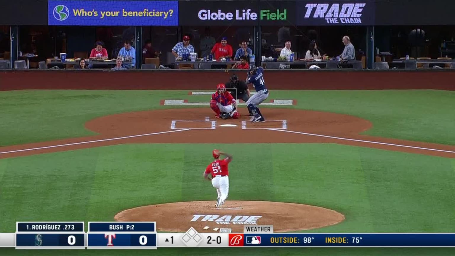 Matt Bush Foul to Julio Rodriguez | 07/15/2022 | Pittsburgh Pirates