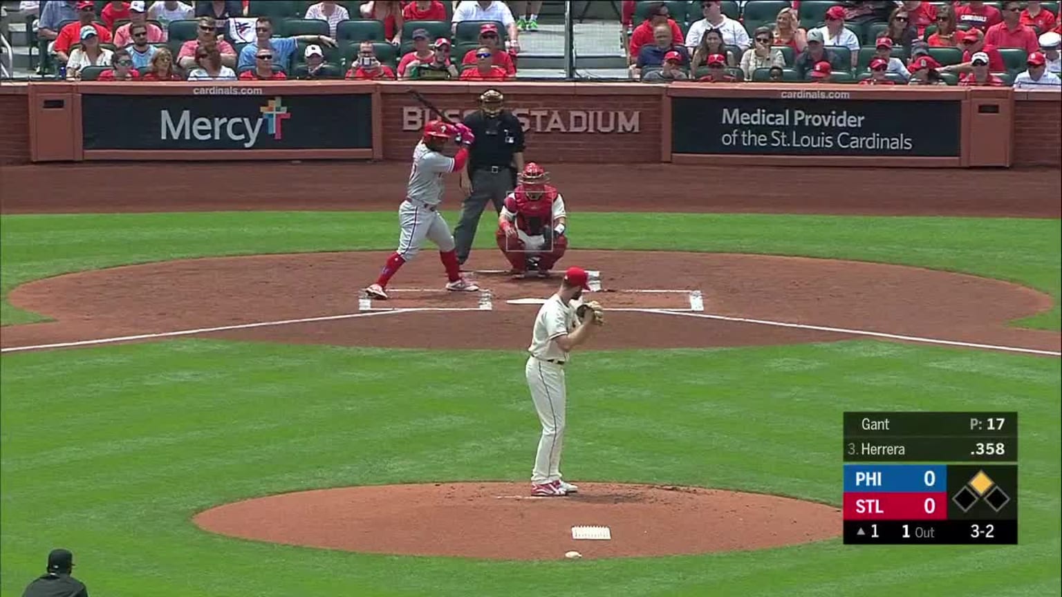 Odubel Herrera strikes out swinging, catcher Steven Baron to first ...