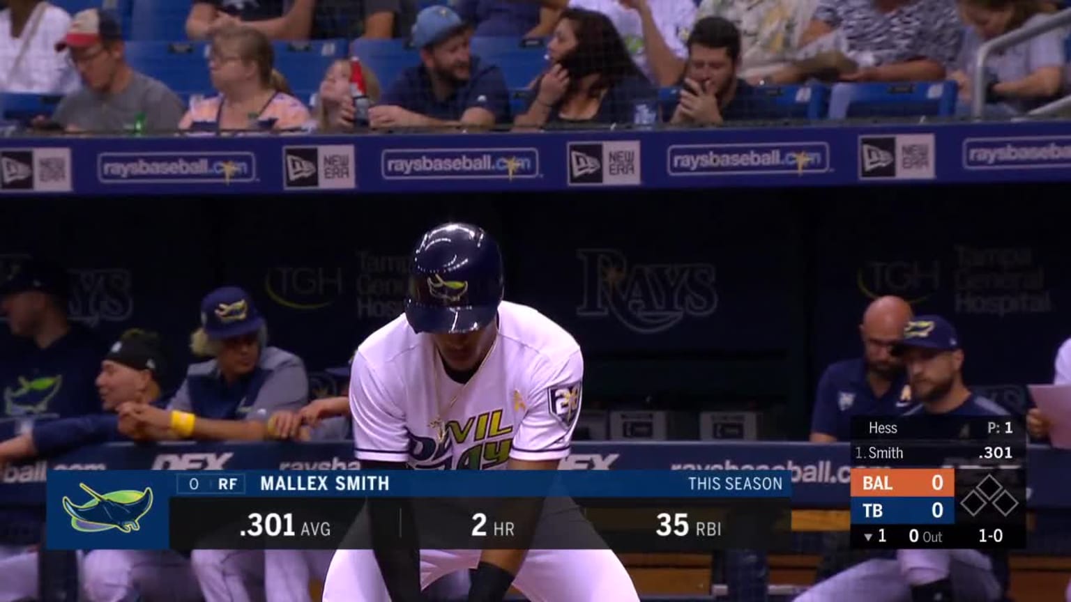 David Hess Called Strike to Mallex Smith | 09/08/2018 | Tampa Bay Rays