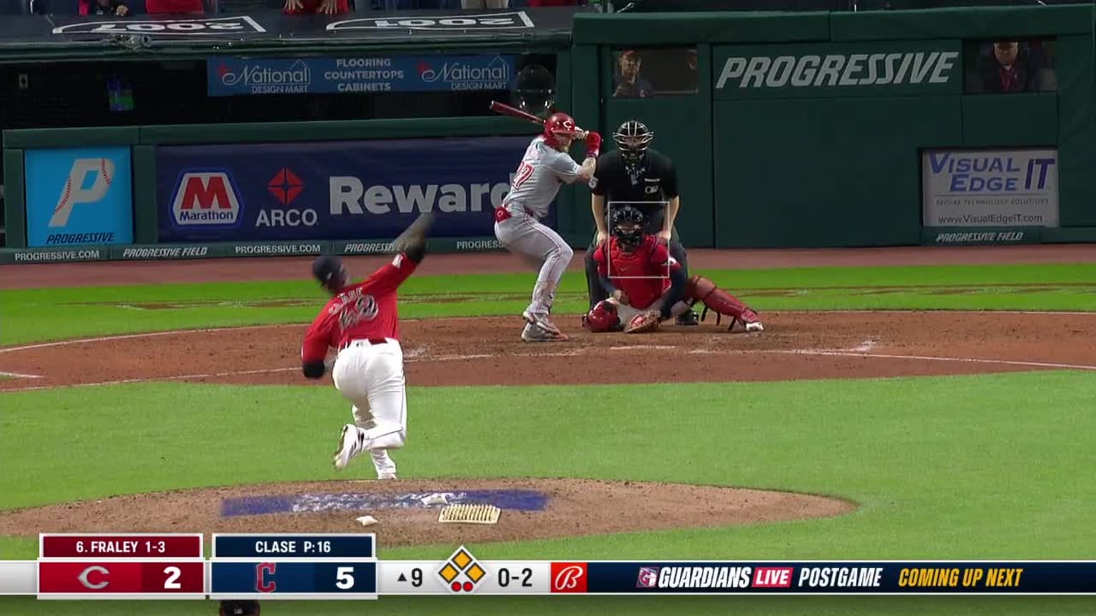 Emmanuel Clase Foul to Jake Fraley | 09/25/2024 | Cleveland Guardians