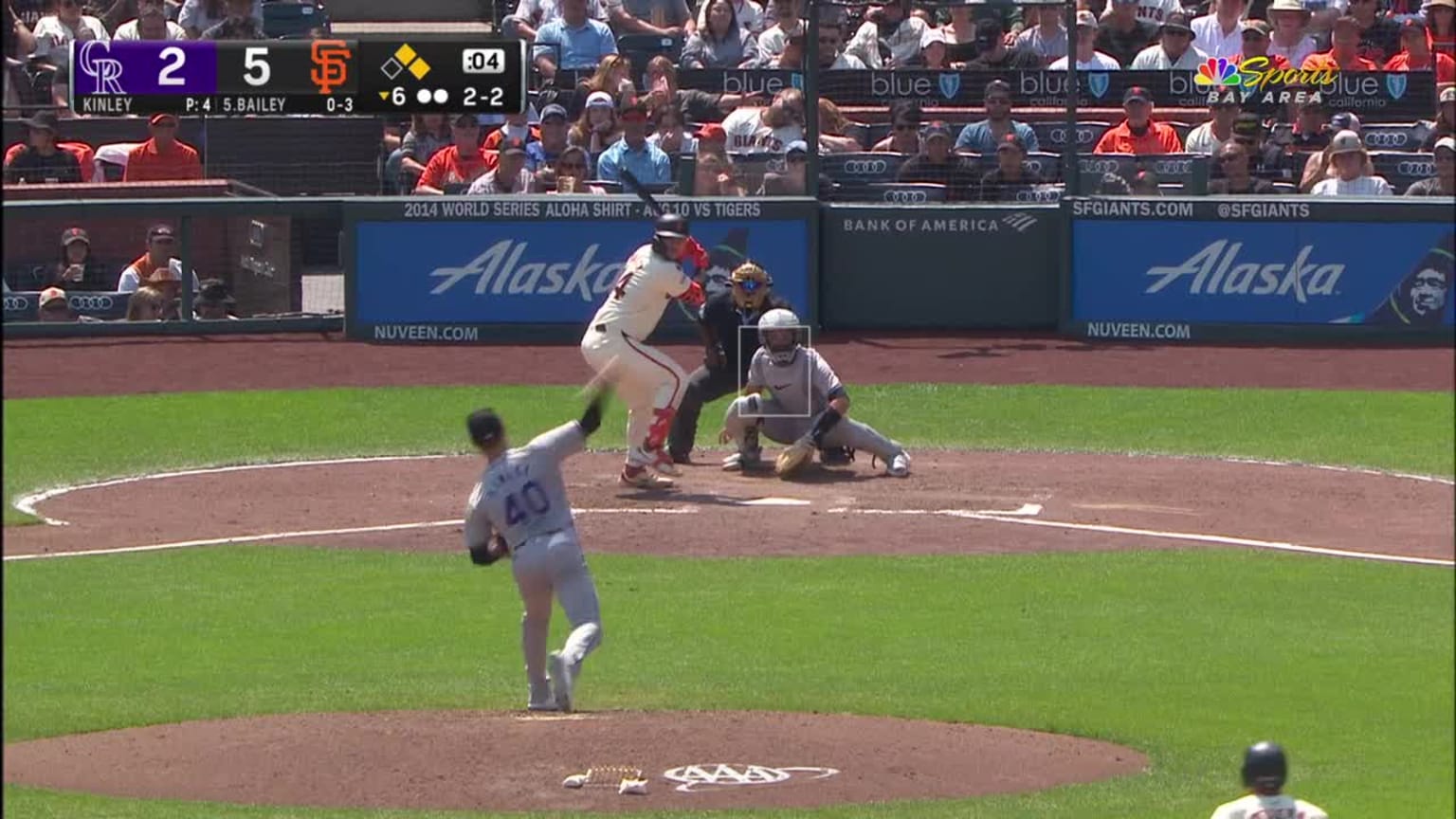 Patrick Bailey flies out to center fielder Sam Hilliard. | 07/28/2024 ...