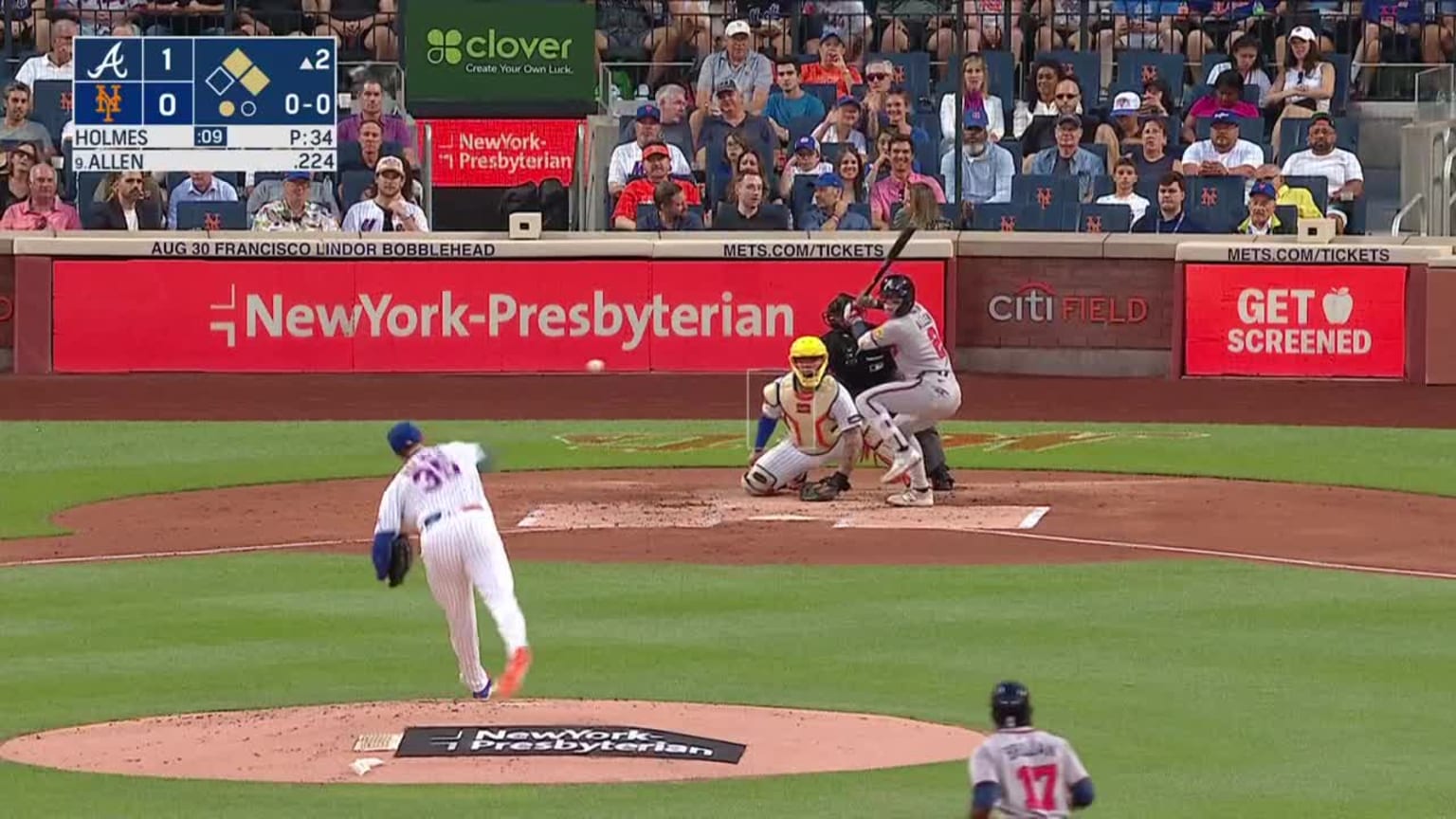 Nick Allen grounds into a double play, second baseman Jeff McNeil to ...