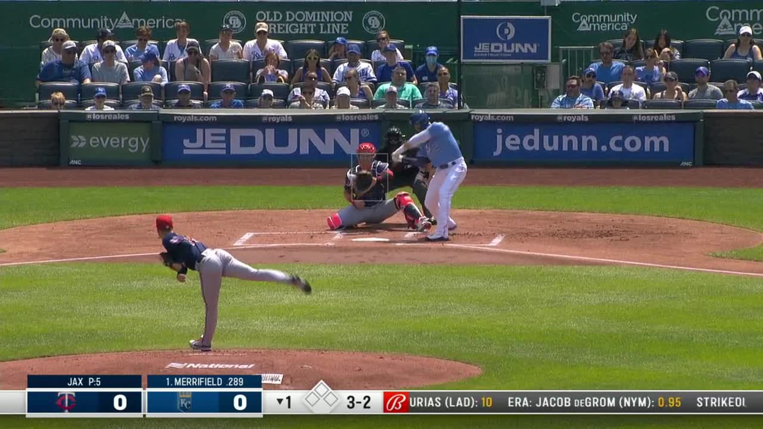 Griffin Jax Foul to Whit Merrifield | 07/03/2021 | Atlanta Braves