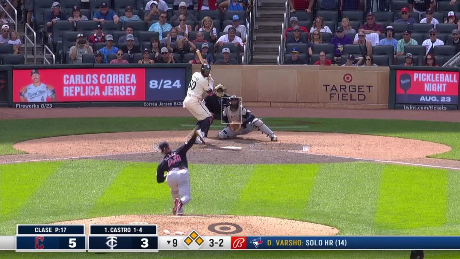 Willi Castro strikes out on a foul tip. | 08/11/2024 | Cleveland Guardians