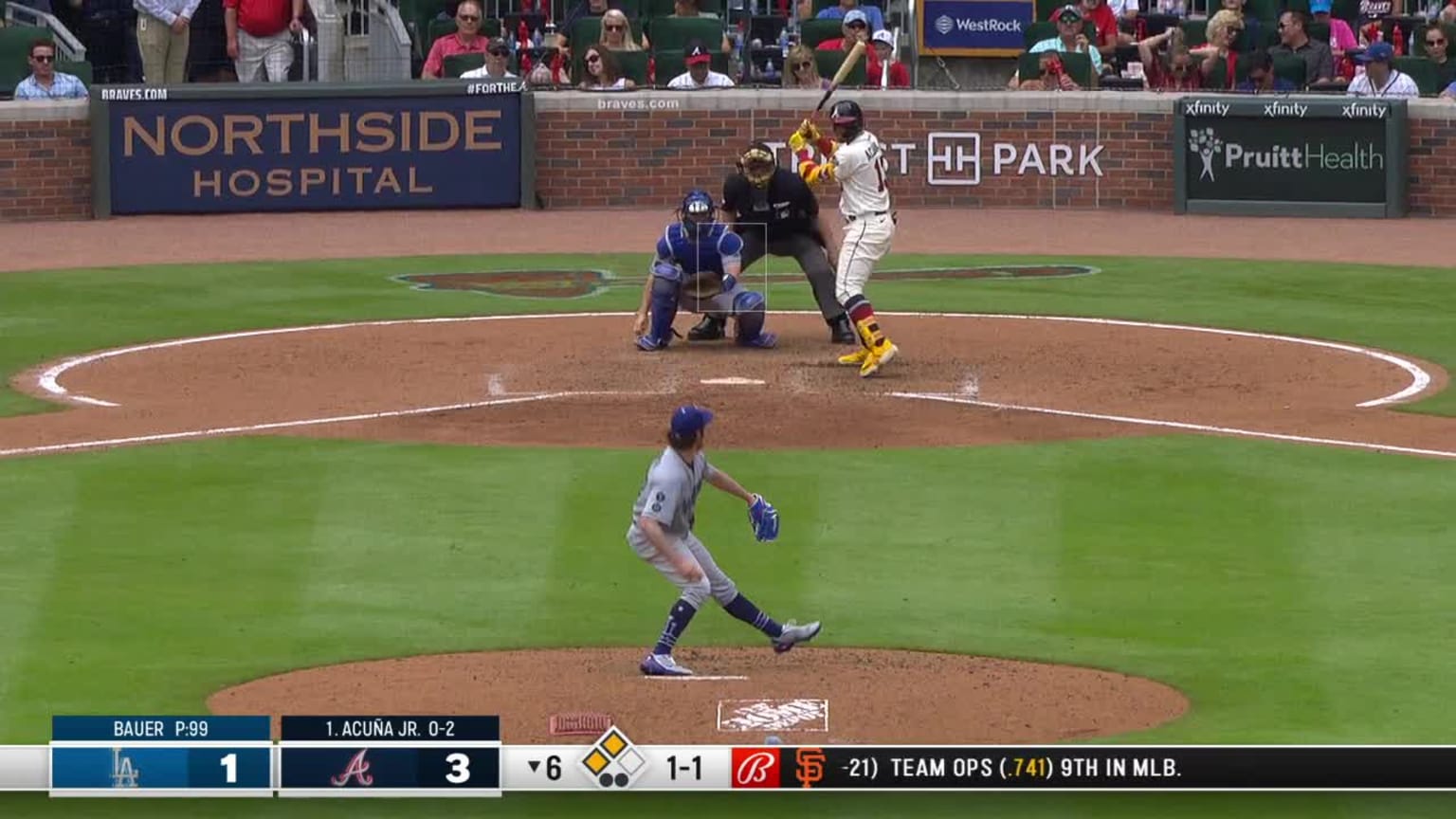 Ronald Acuna strikes out swinging. | 06/06/2021 | Los Angeles Dodgers