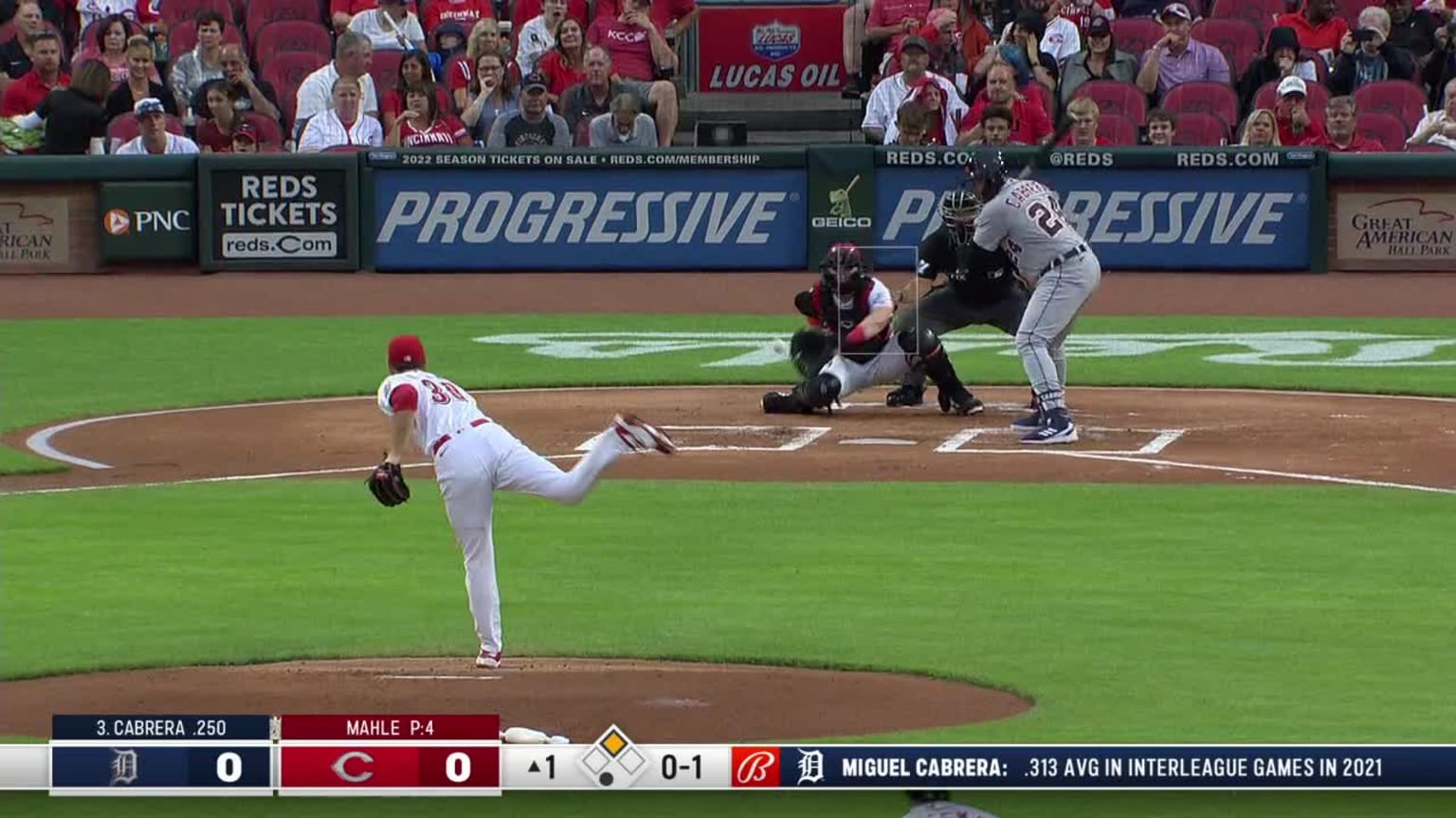 Tyler Mahle Ball to Miguel Cabrera | 09/04/2021 | San Francisco Giants