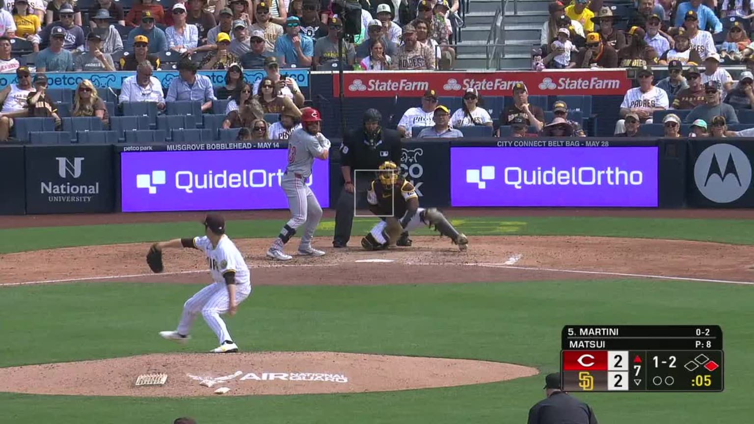 Nick Martini strikes out on a foul tip. | 05/01/2024 | San Diego Padres