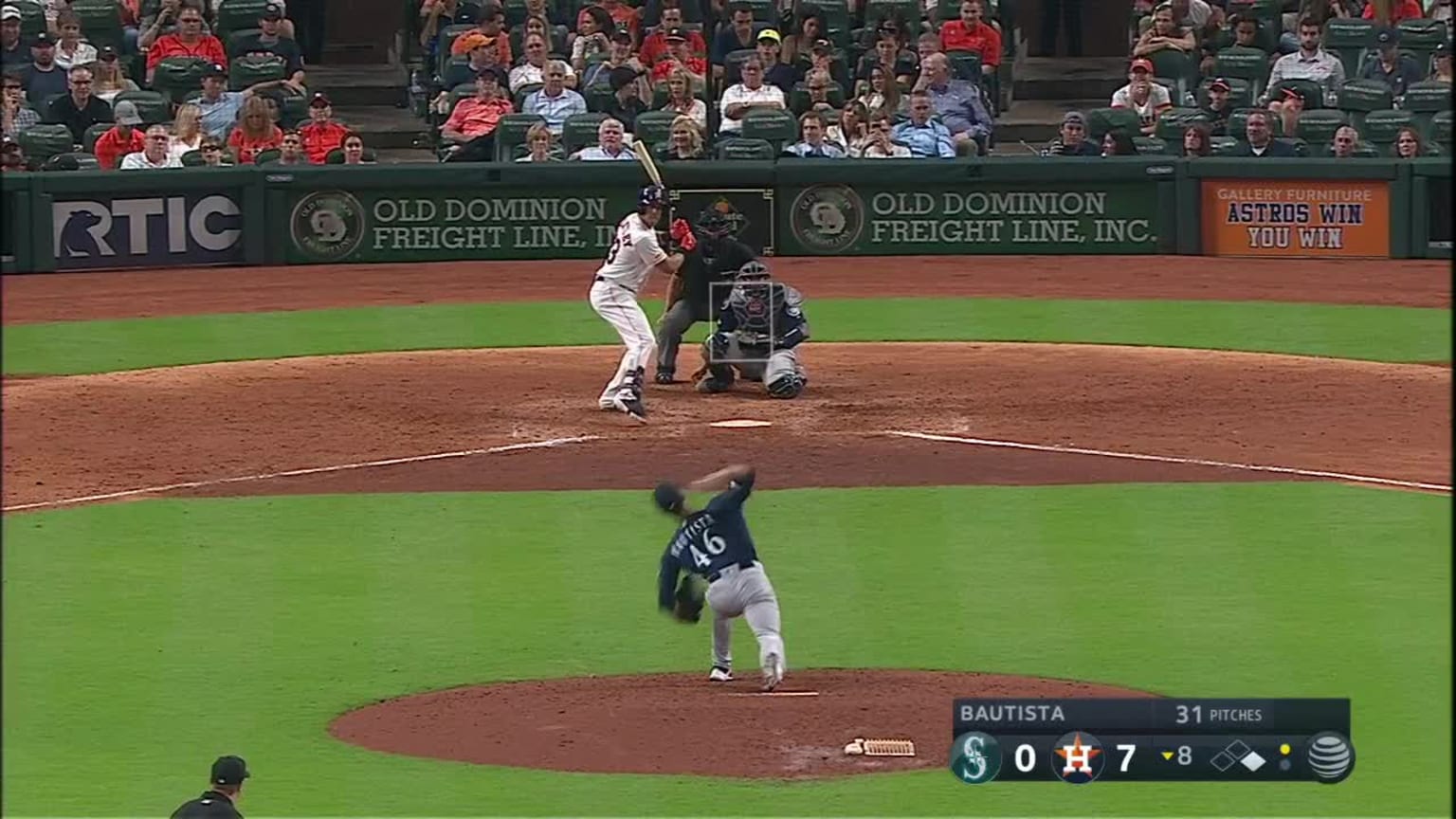 Gerson Bautista Foul to Michael Brantley | 08/03/2019 | Philadelphia Phillies