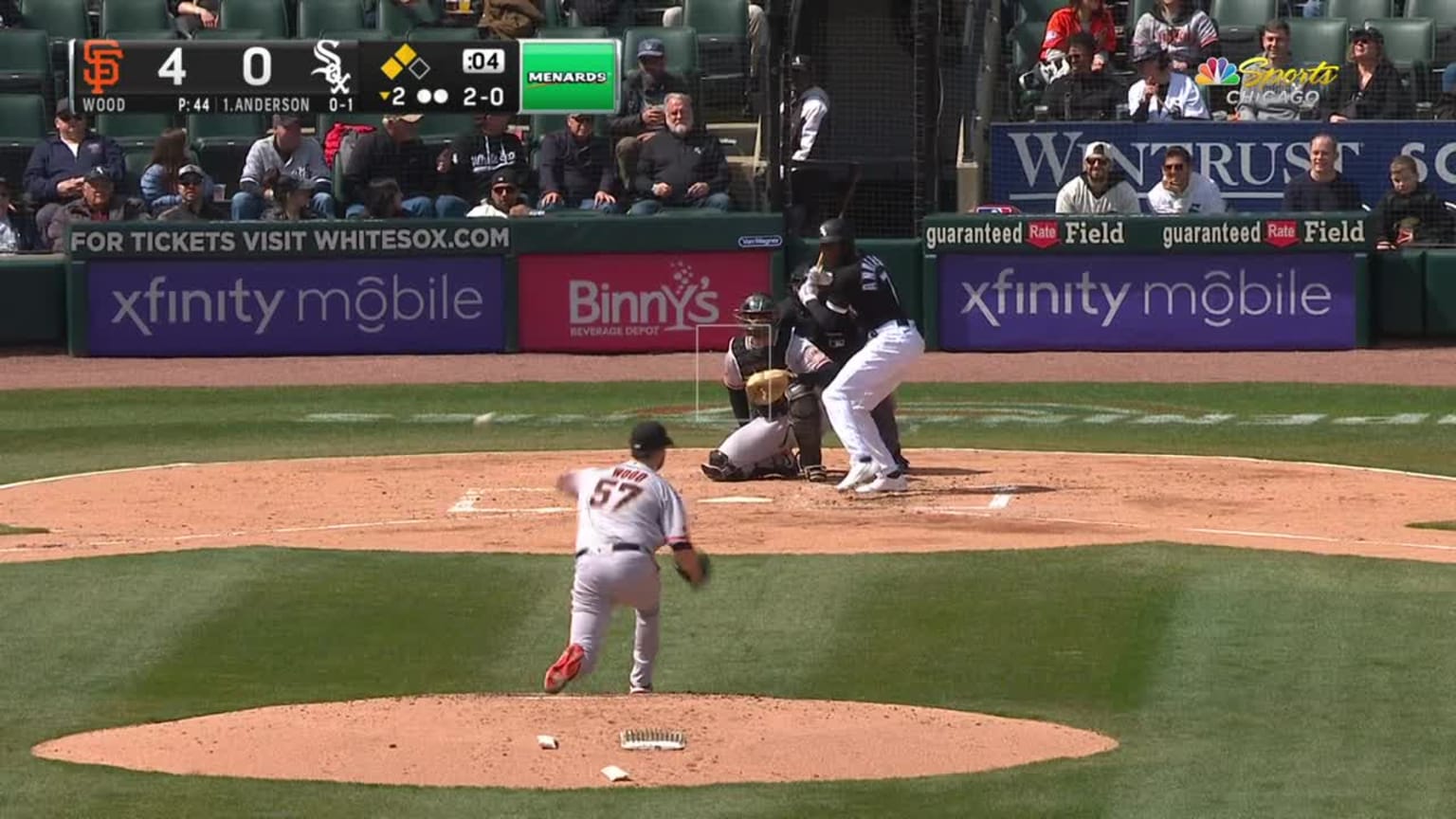 Tim Anderson singles on a sharp line drive to left fielder LaMonte Wade ...