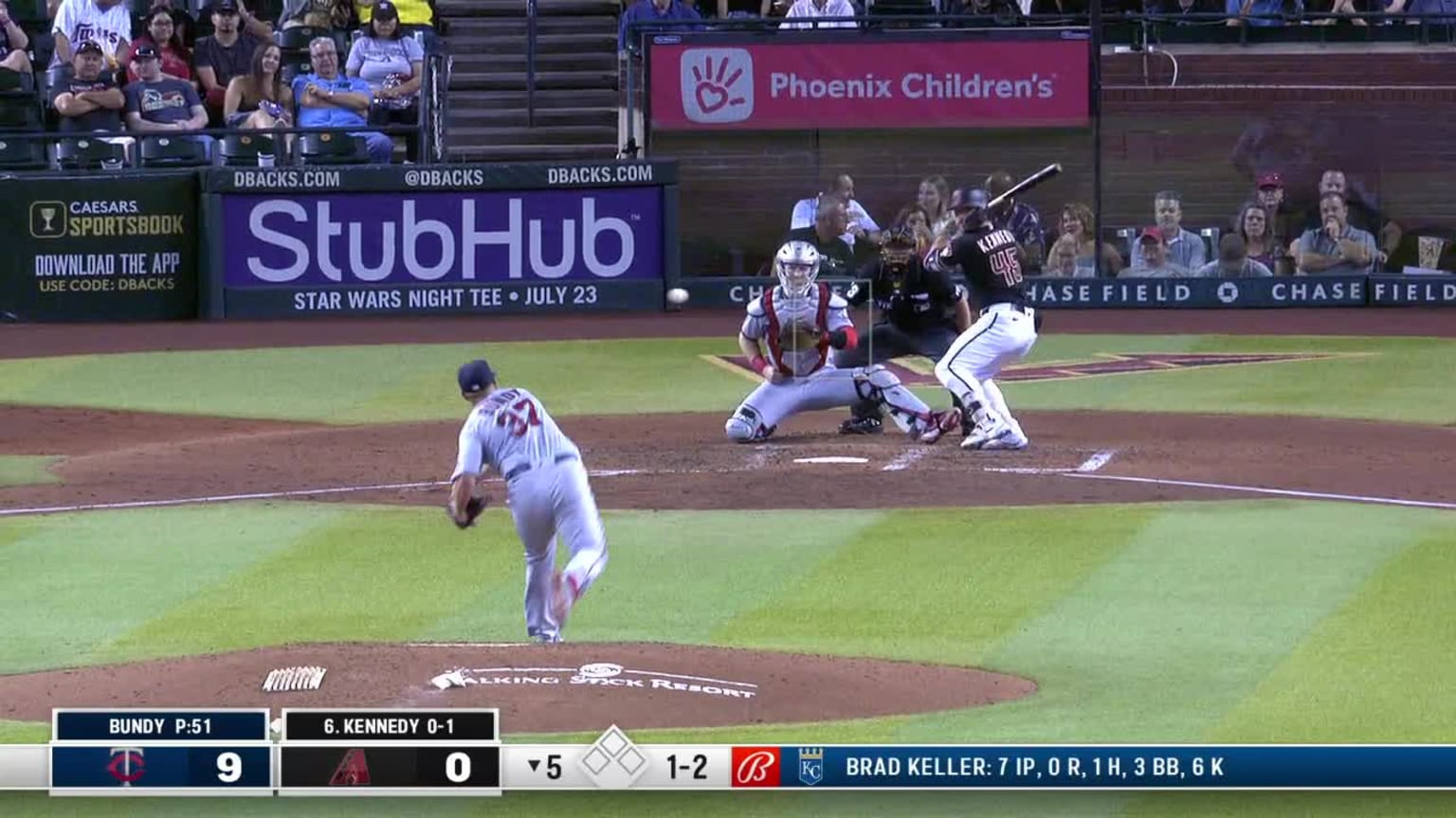 Buddy Kennedy triples (1) on a line drive to center fielder Gilberto ...